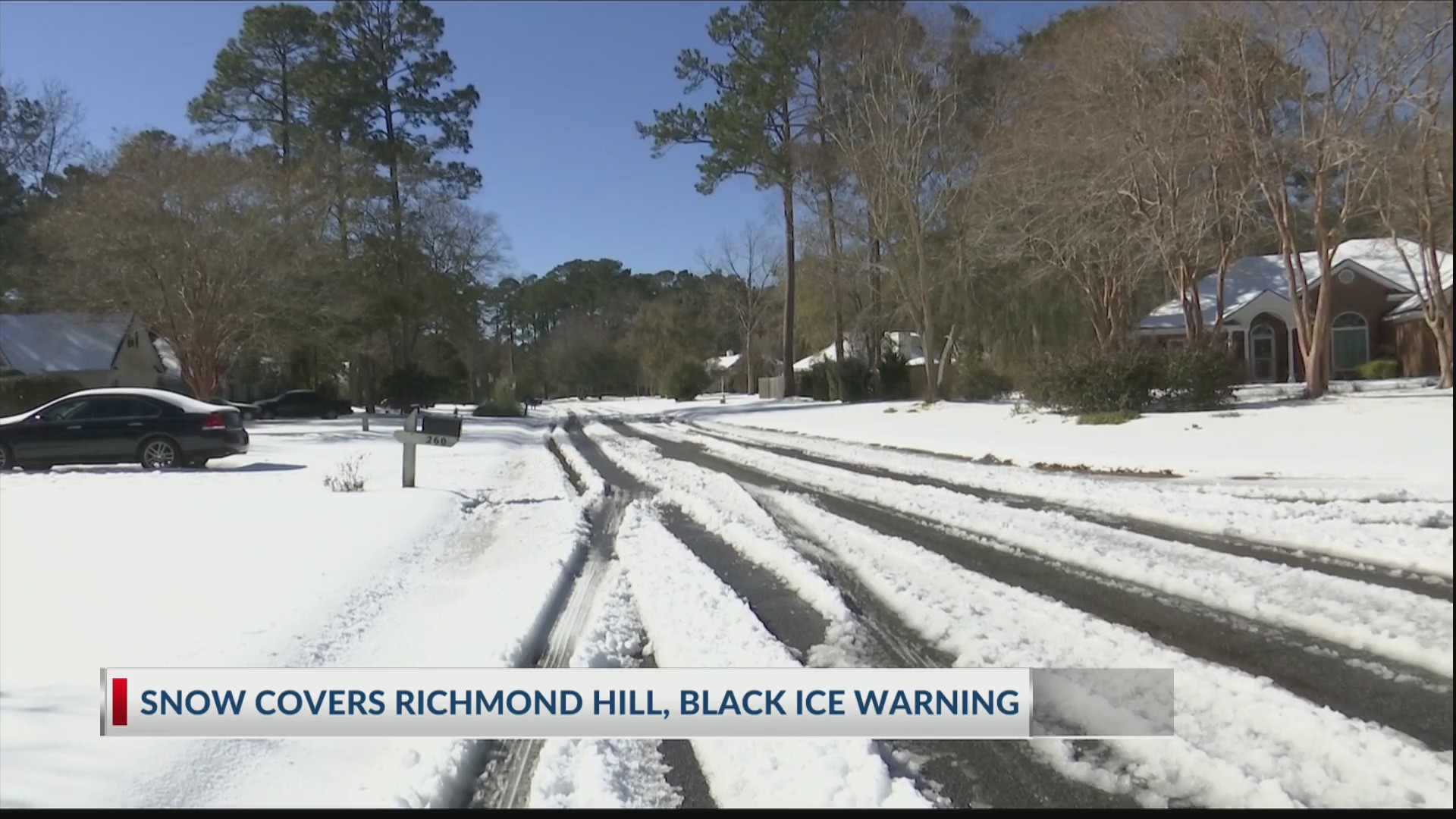 Bryan County covered in snow; officials warning people of black ice ...