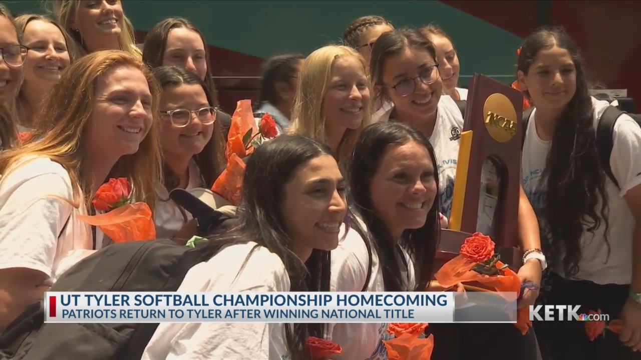 UT Tyler softball team returns to Tyler Sunday after winning 2024 NCAA ...