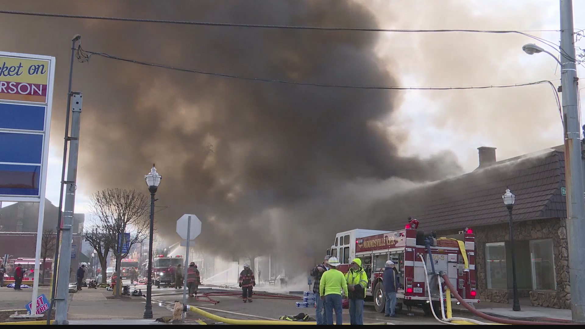 Devastating fire engulfs six buildings in Moundsville, prompting ...