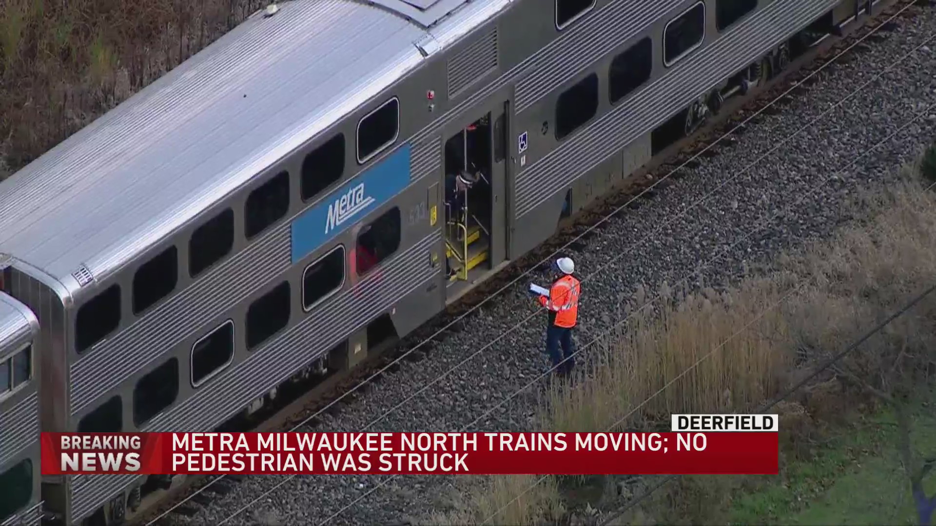 Metra Milwaukee North trains moving; no pedestrian hit. – WGN-TV