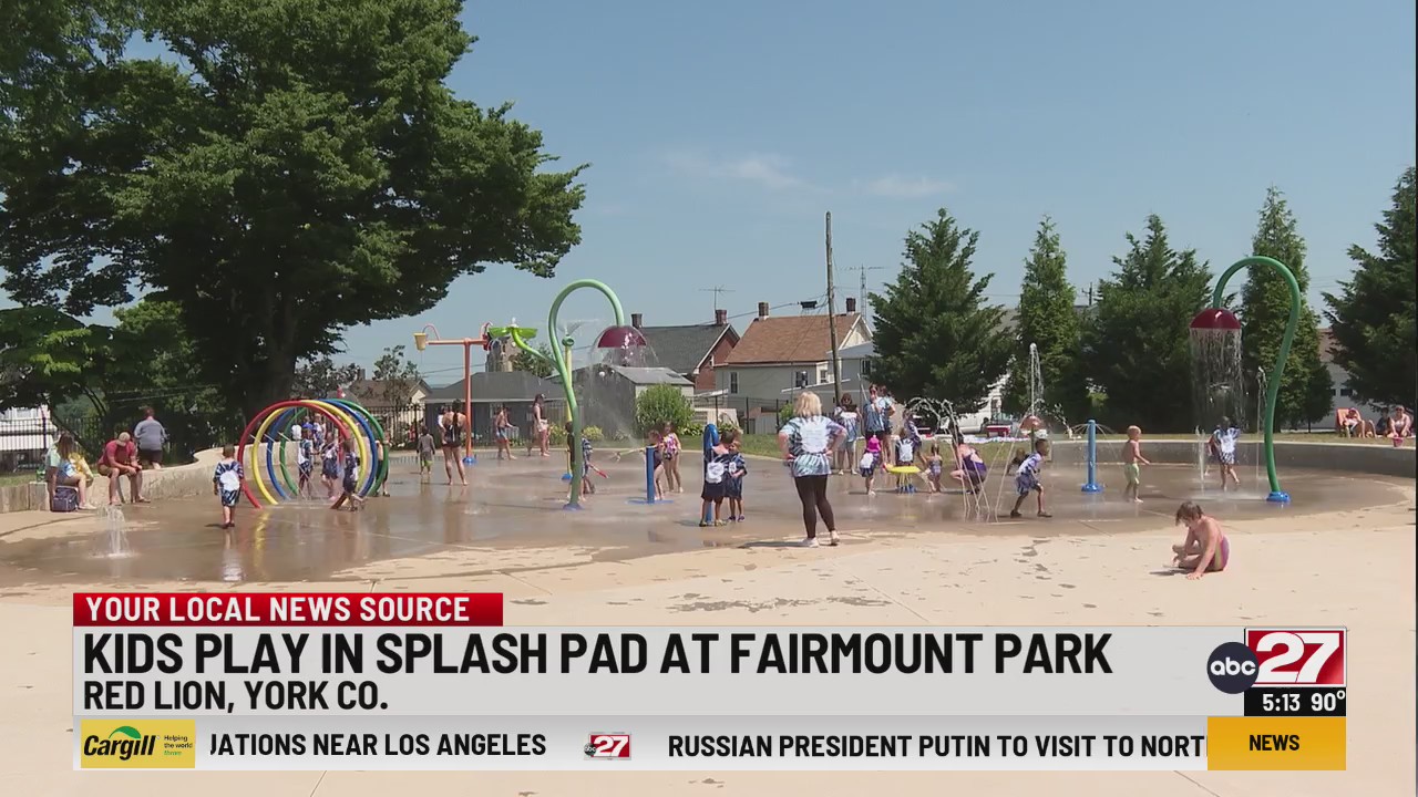 Kids play in splash pad at Fairmount Park during Red Lion Heat Wave ...