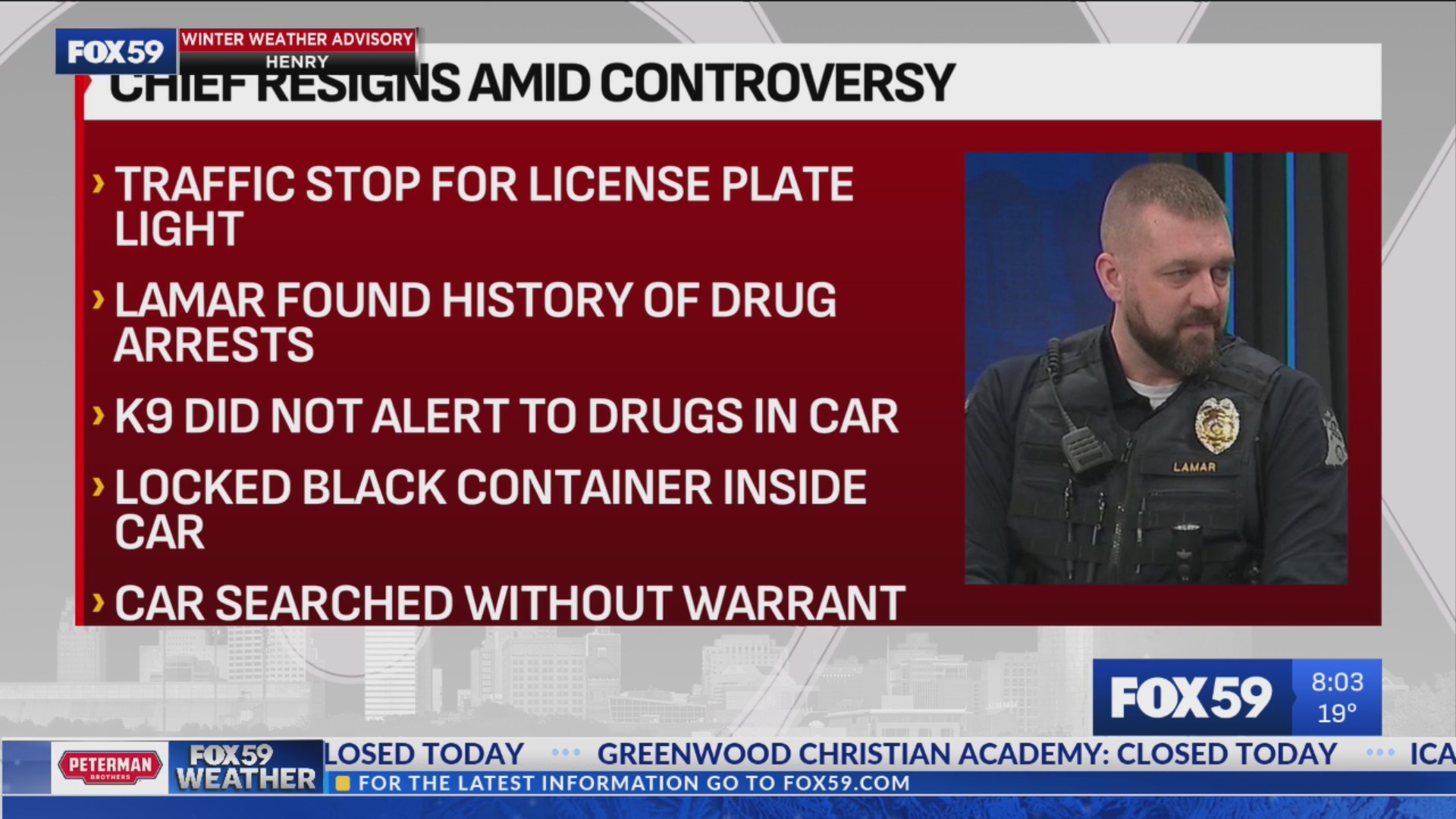 Delphi police chief resigns amid scrutiny over drug arrest – Fox 59