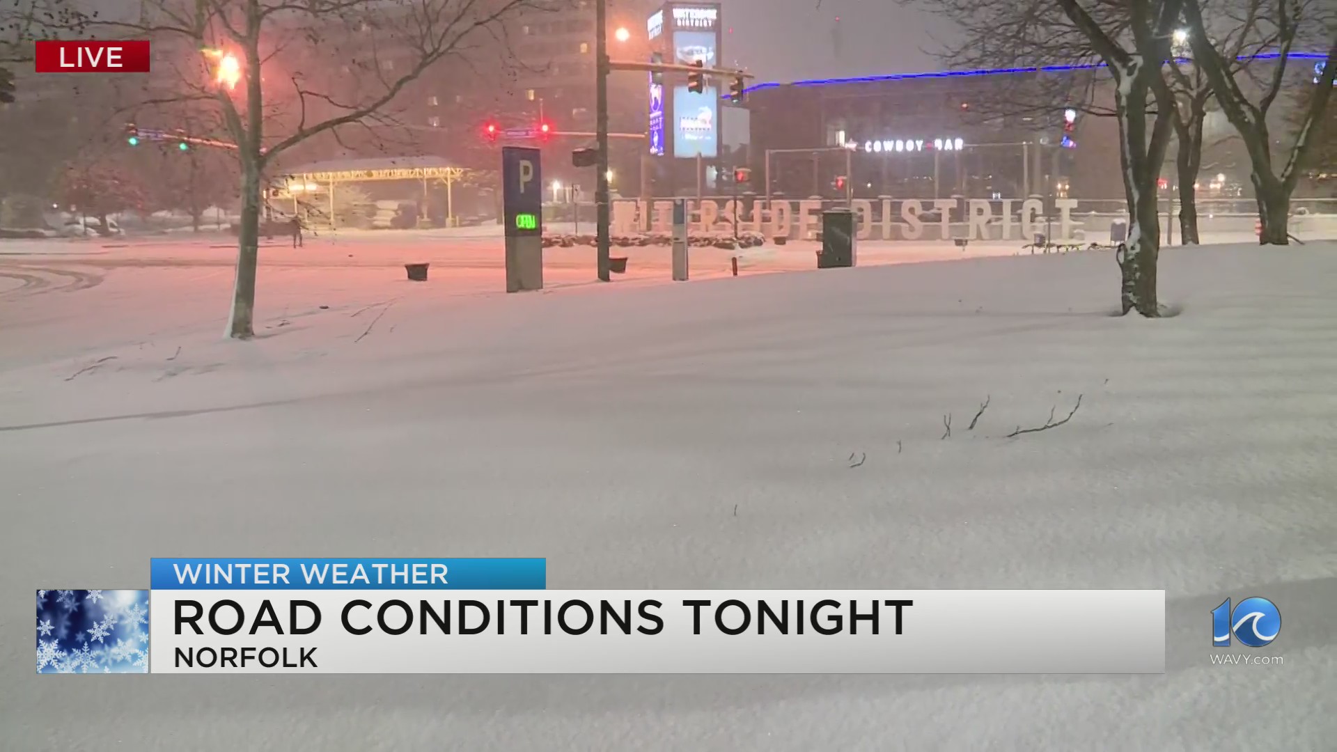 Downtown Norfolk sees steady snowfall – WAVY.com