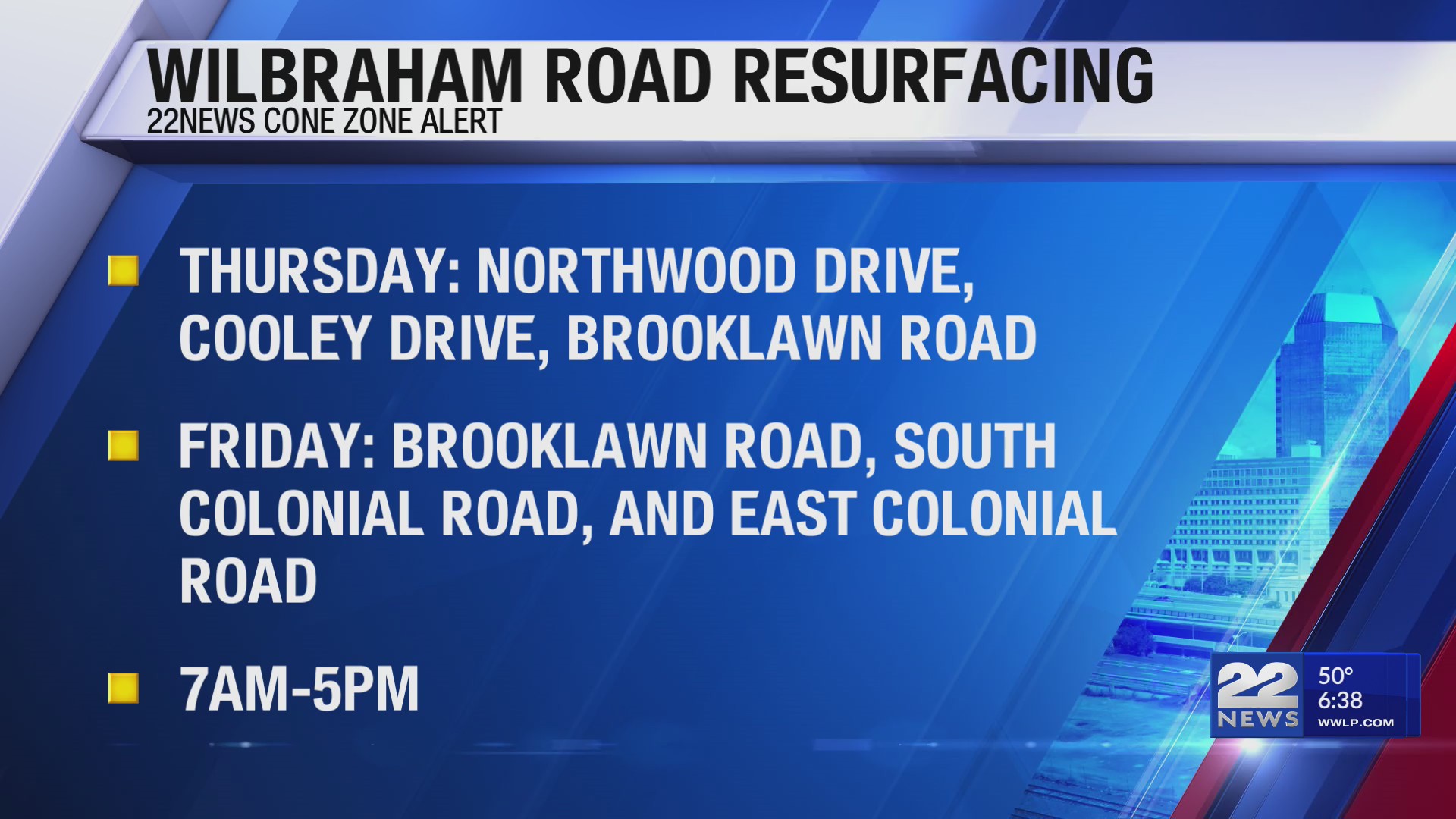 Cone Zone: Wilbraham road resurfacing – WWLP