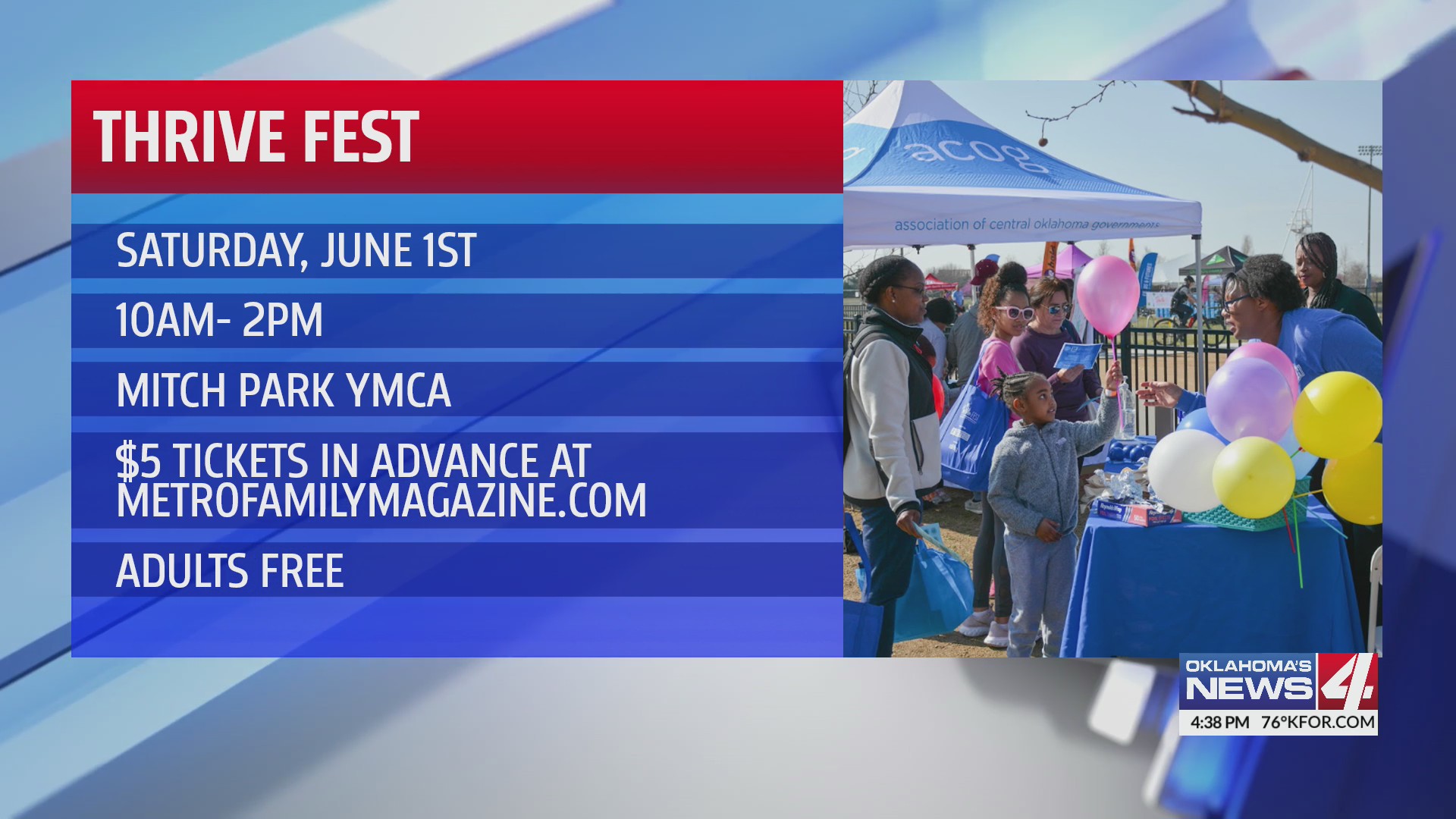 Thrive Fest is Saturday at Mitch Park YMCA – KFOR.com Oklahoma City