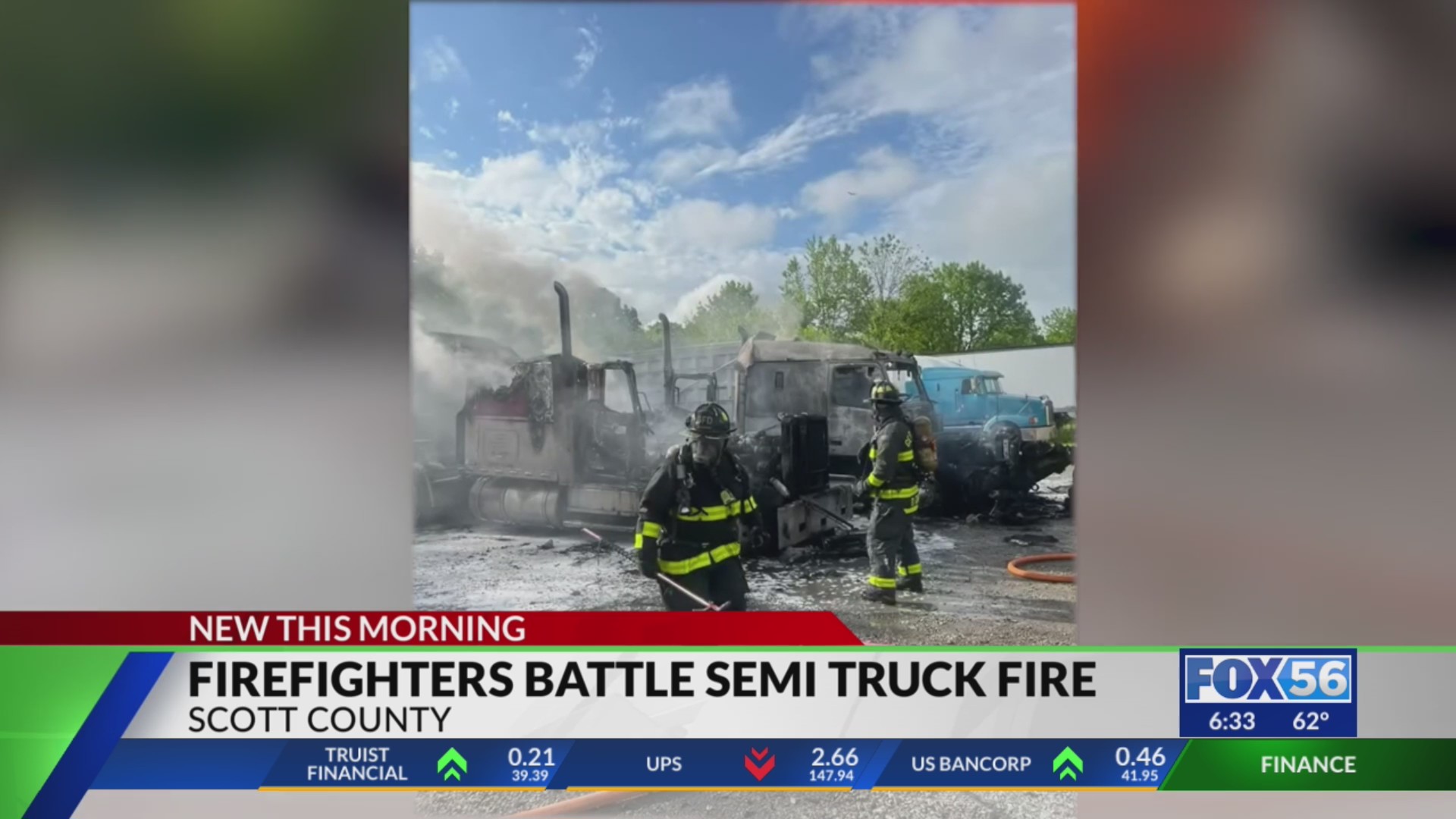 Scott County Fire Department battles semi-truck fire – FOX 56 News