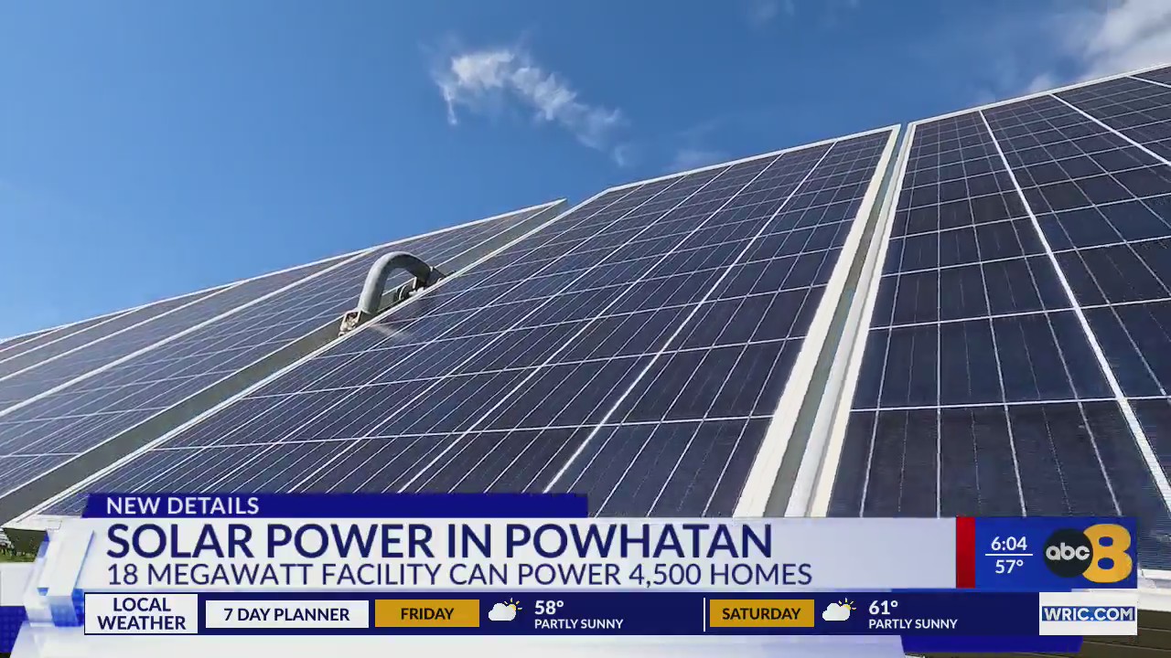 New solar panel farm installed in Powhatan County – WRIC ABC 8News
