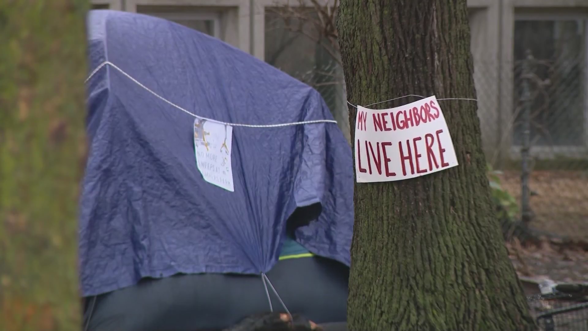 Protesters say Gompers Park unhoused were unjustly displaced — WGN ...