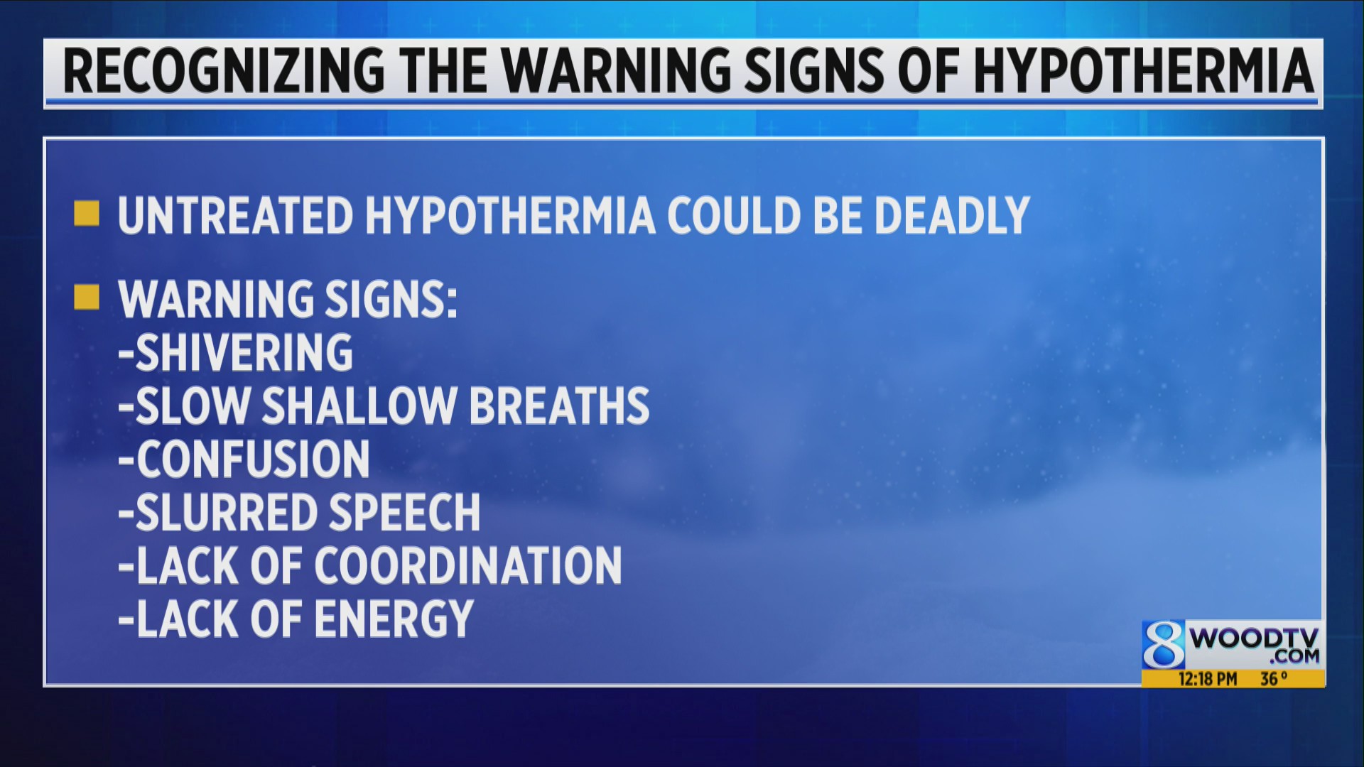 Recognizing the warning signs of hypothermia – WOODTV.com
