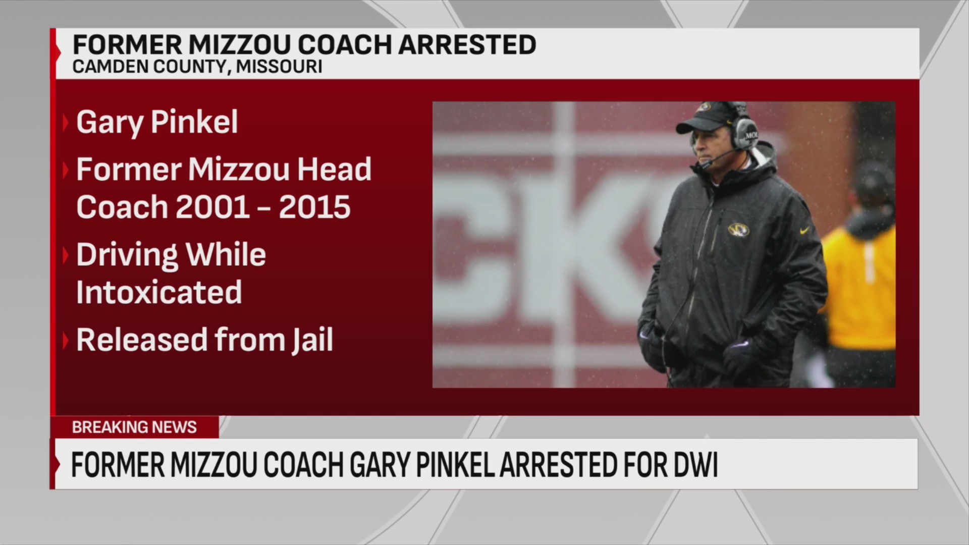 Former Mizzou coach Gary Pinkel arrested for DWI: MSHP – FOX 4 Kansas ...