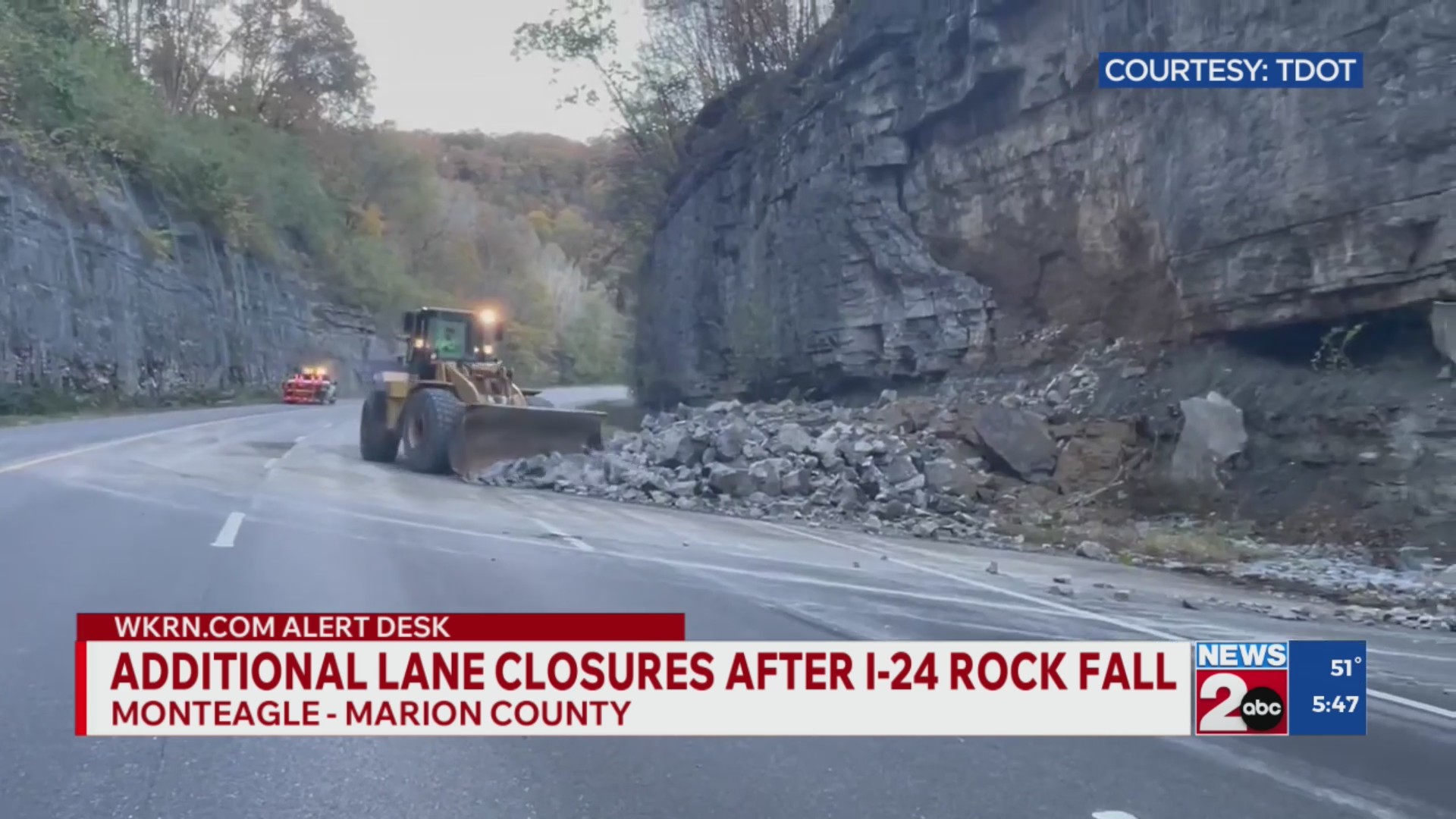 Rockslide closes portions of I-24 in Monteagle – WKRN News 2