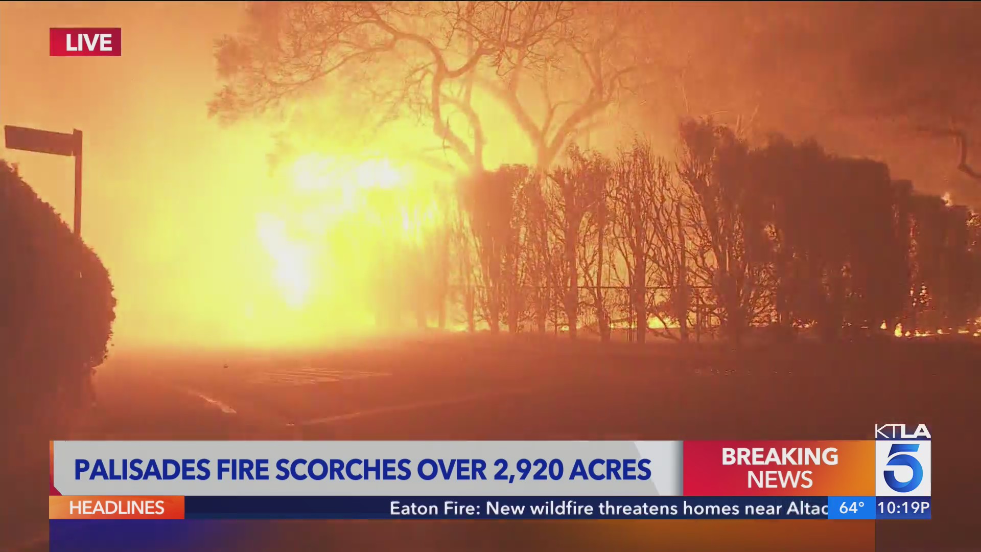 Multiple explosions caught on live TV as the Palisades Fire rages on – KTLA