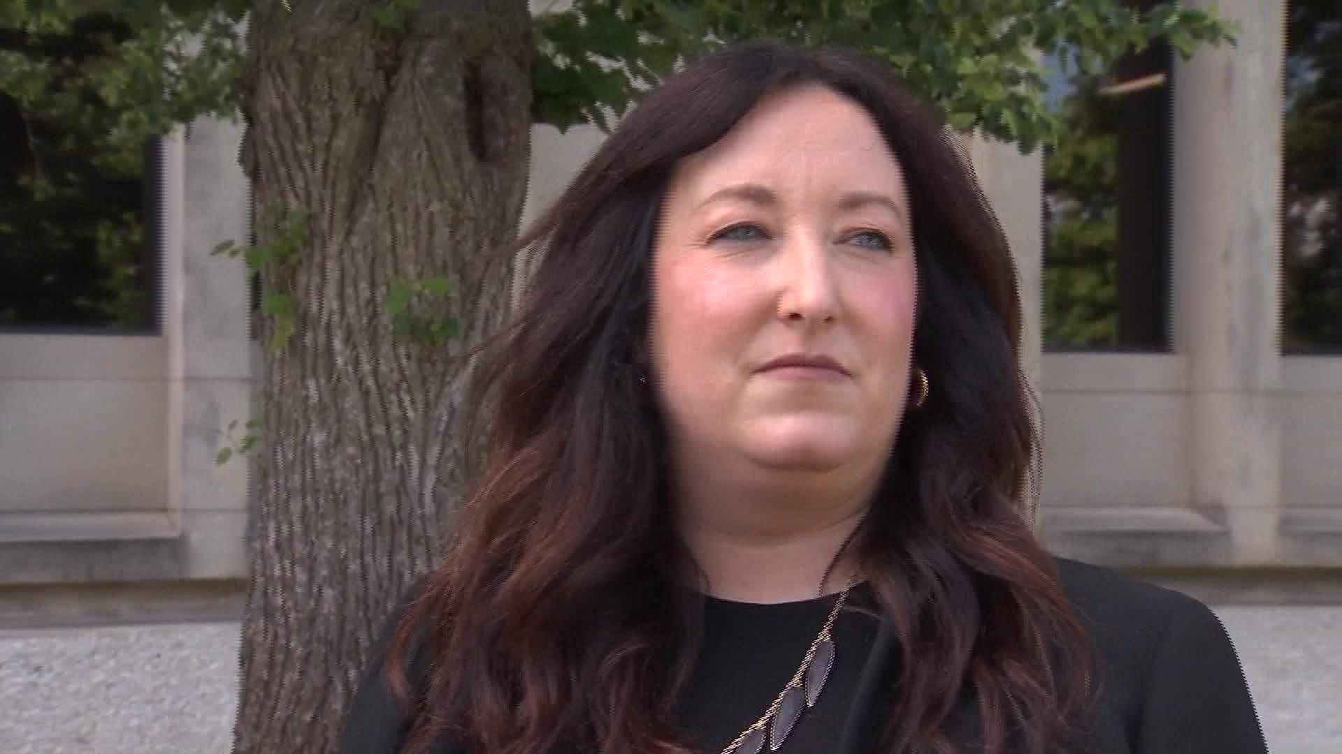 Vanderburgh County Prosecutor Diana Moers speaks following first day of ...