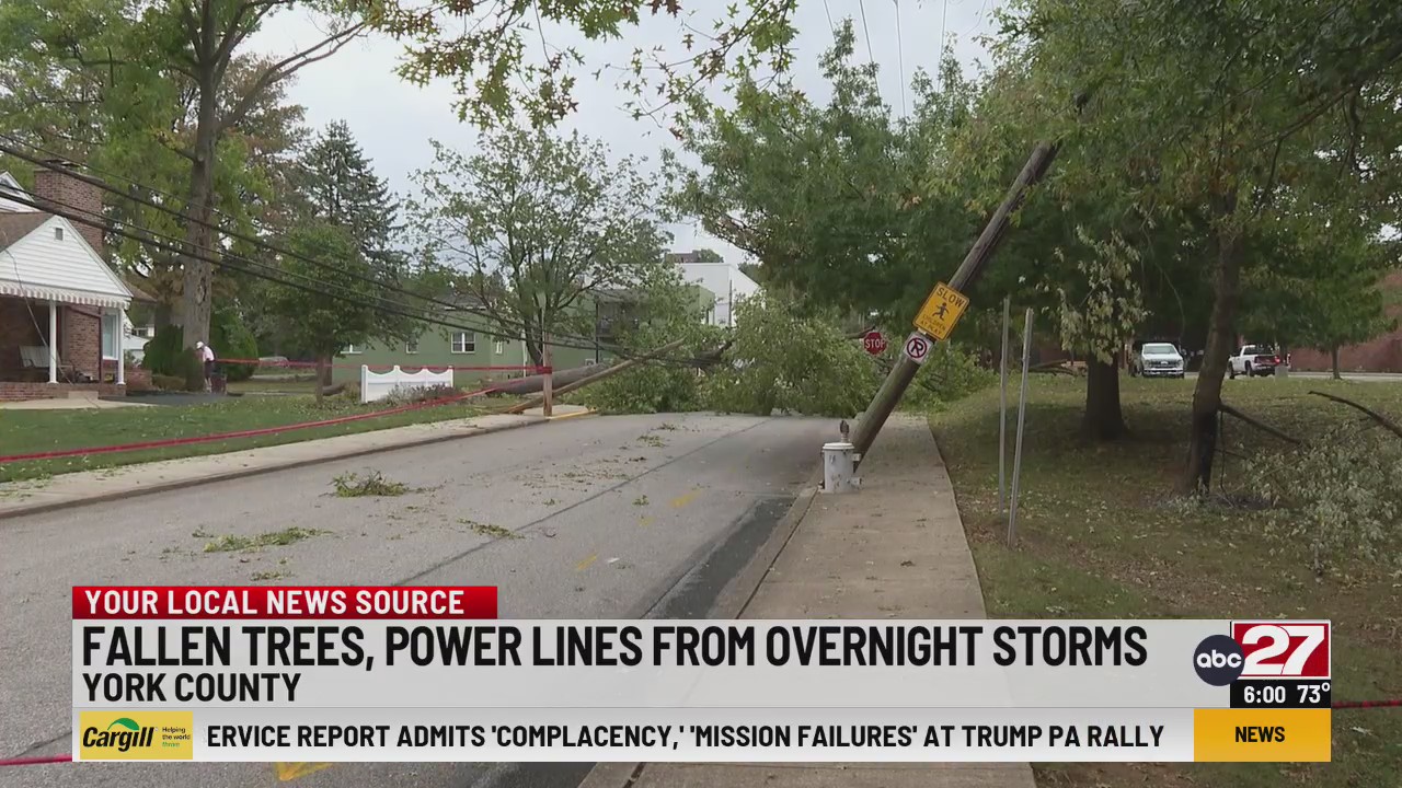Fallen trees, power lines from overnight storms in York County – ABC27