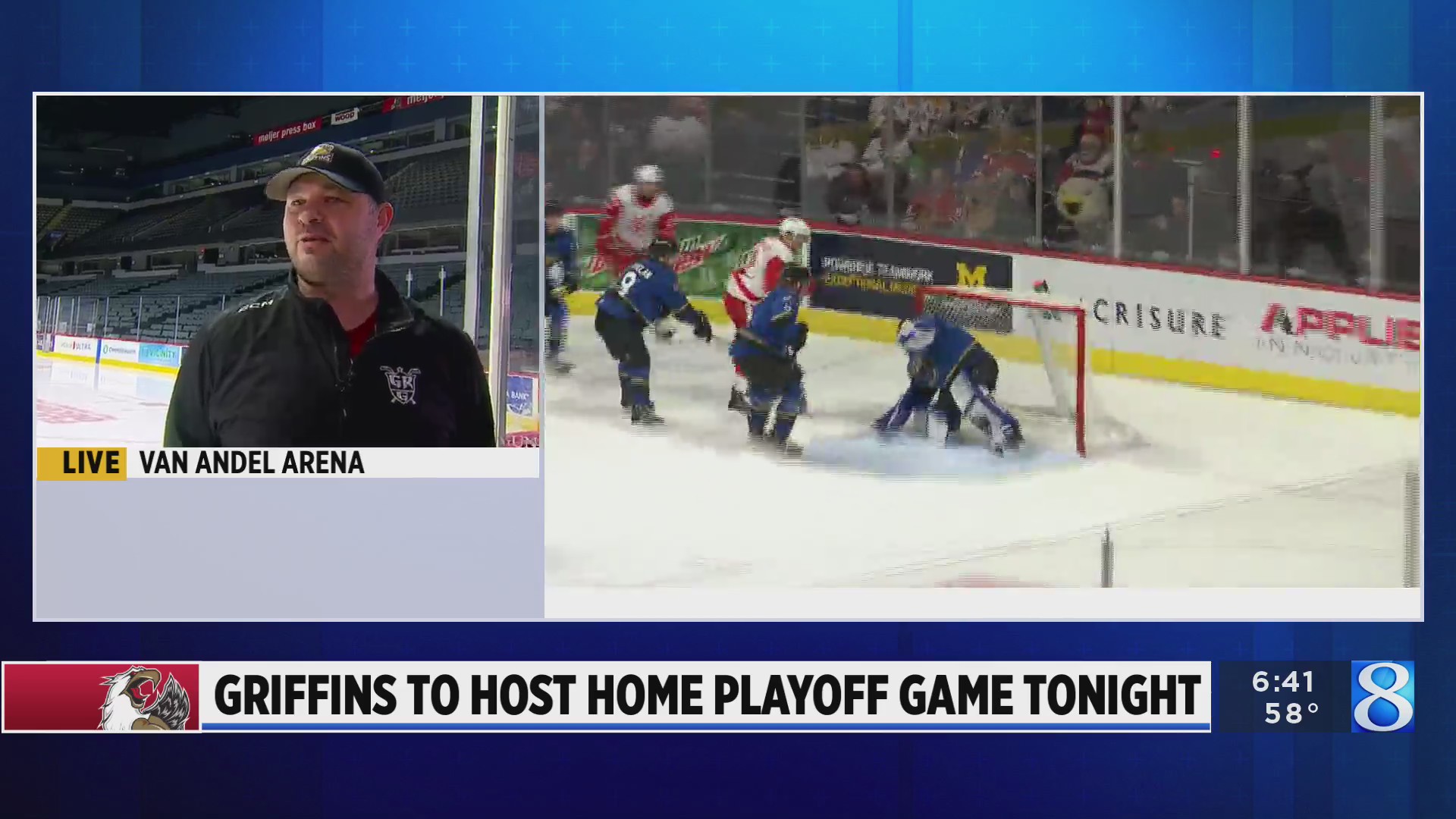Griffins to host home playoff game Wednesday – WOODTV.com