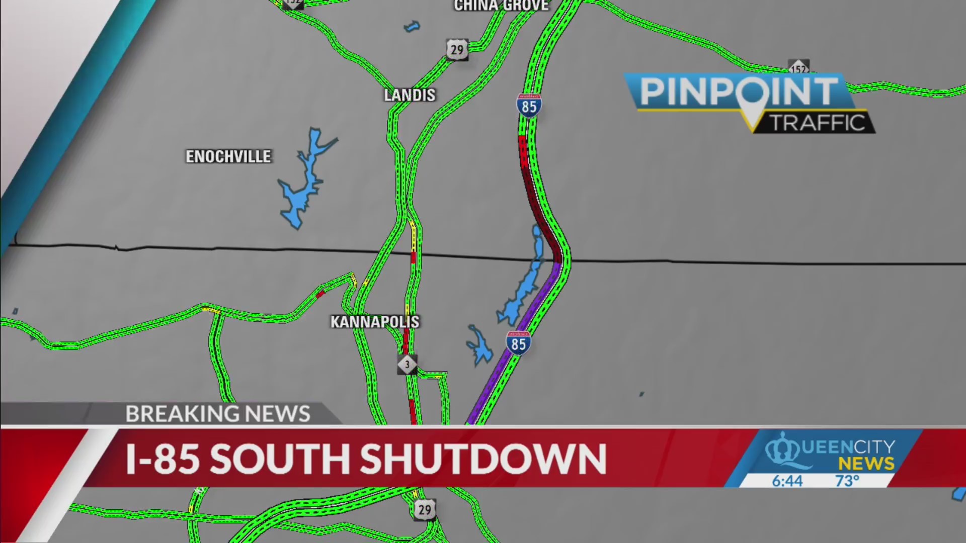 Crash shuts down I-85 South near Kannapolis: NCDOT – Queen City News