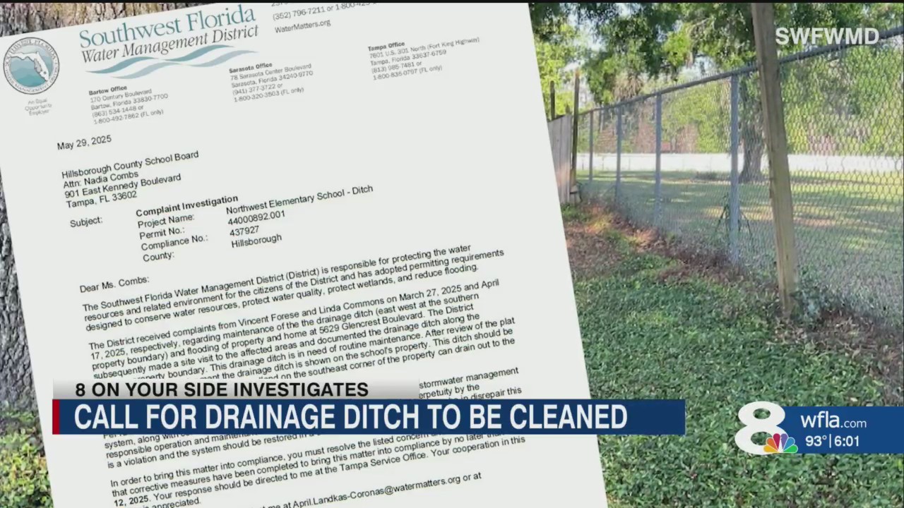 Poorly maintained drainage ditch on school property causes flooding ...