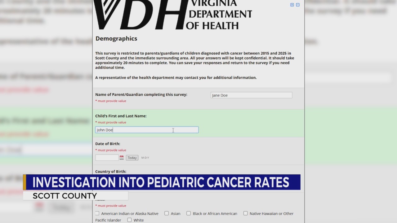 VA Department of Health conducting survey on cancer cases in children ...
