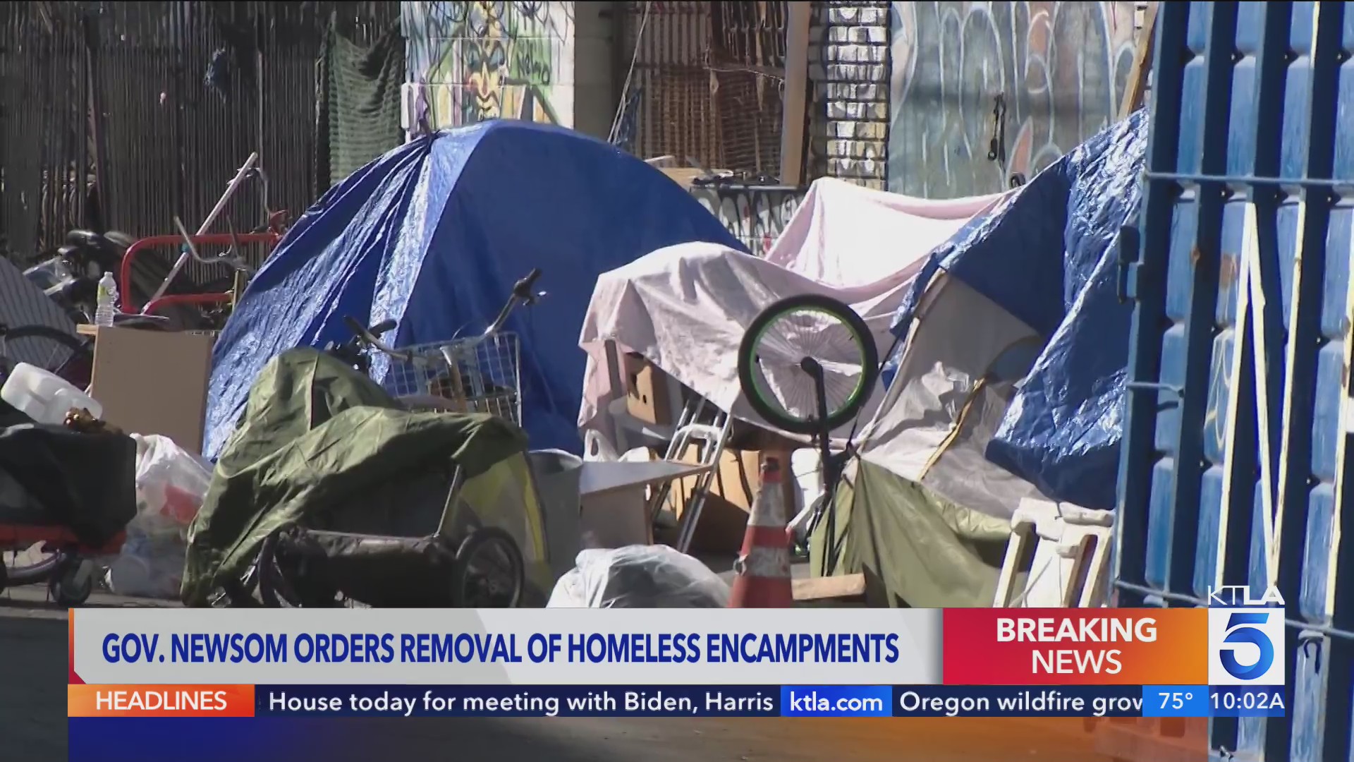 Newsom signs executive order for removal of homeless encampments – KTLA