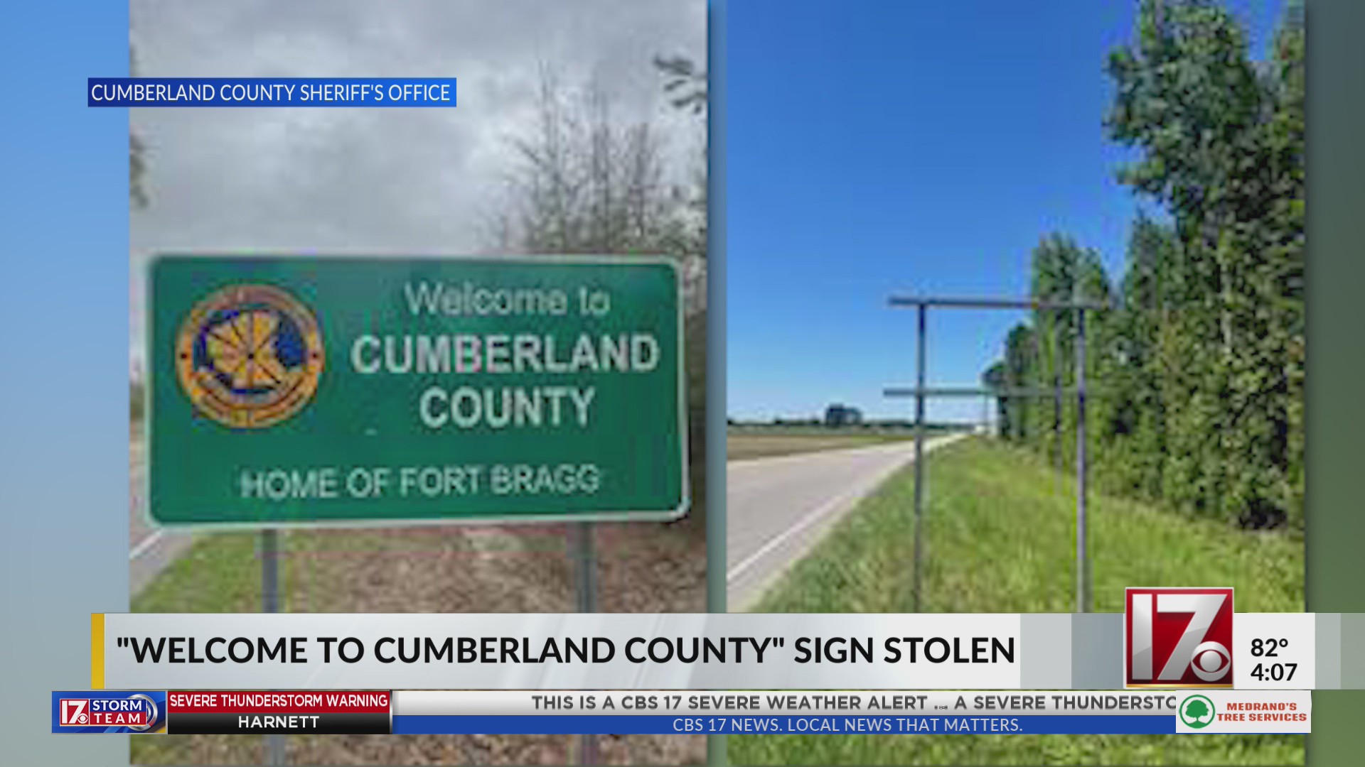 “Welcome to Cumberland County” sign stolen from side of the road ...