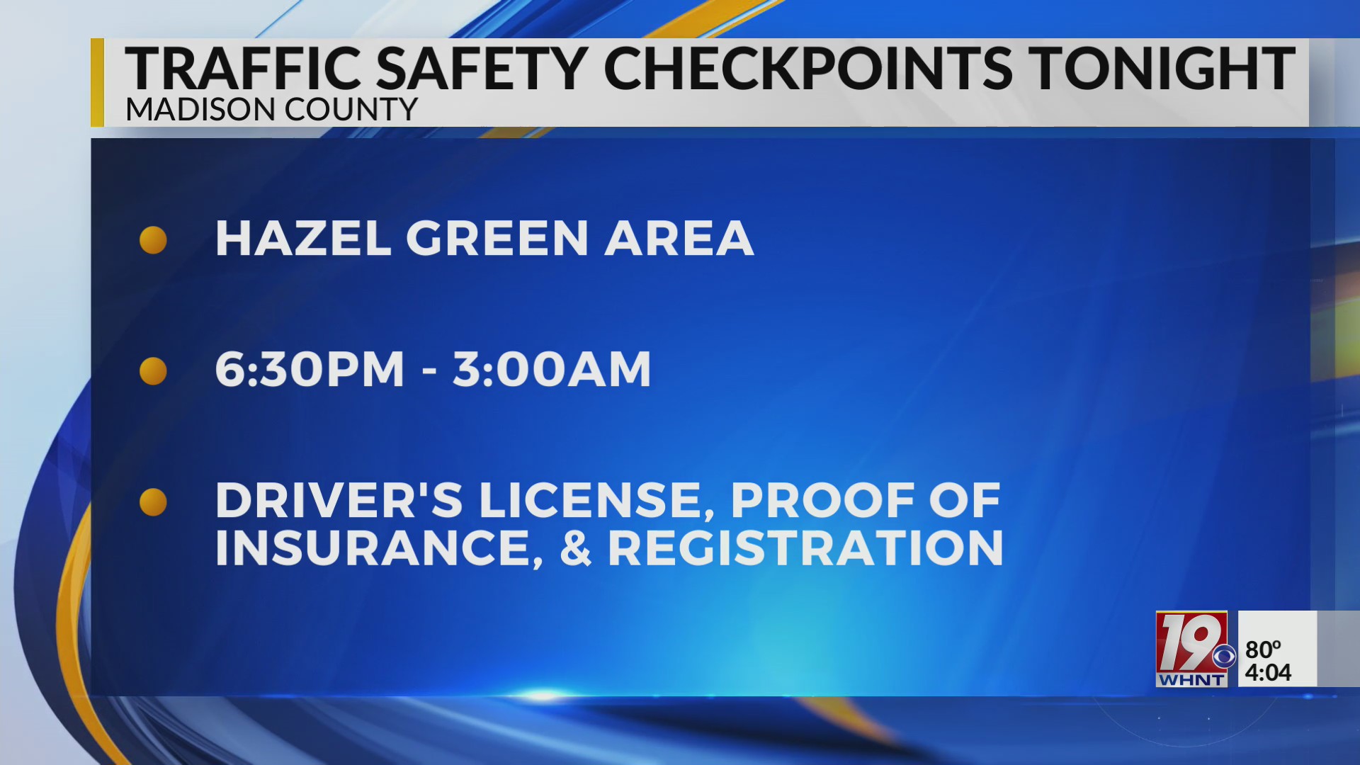 The Sheriff’s Office Will Be Holding Traffic Safety Checkpoints Tonight ...
