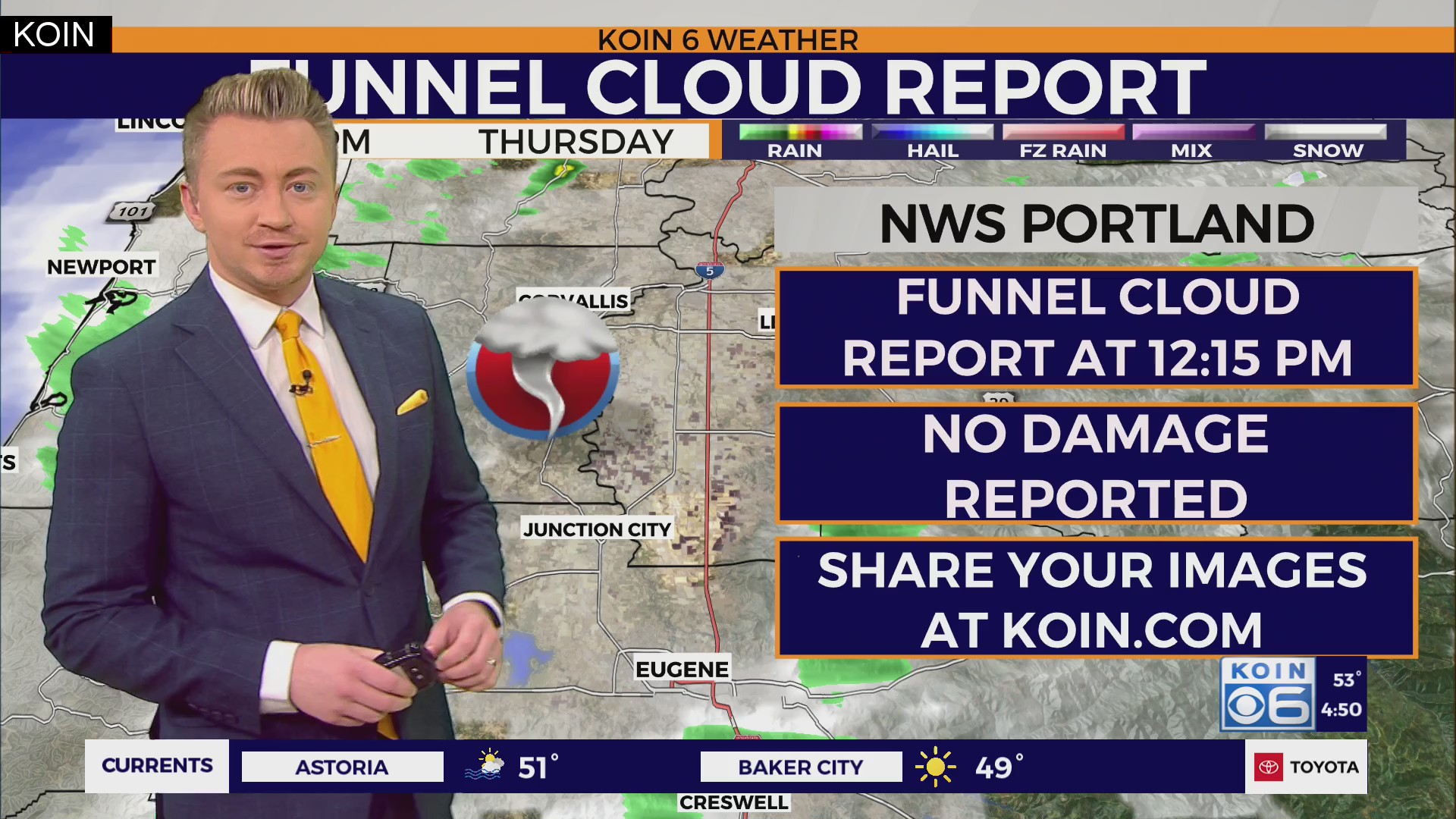 Funnel cloud report as Portland see rain – KOIN.com