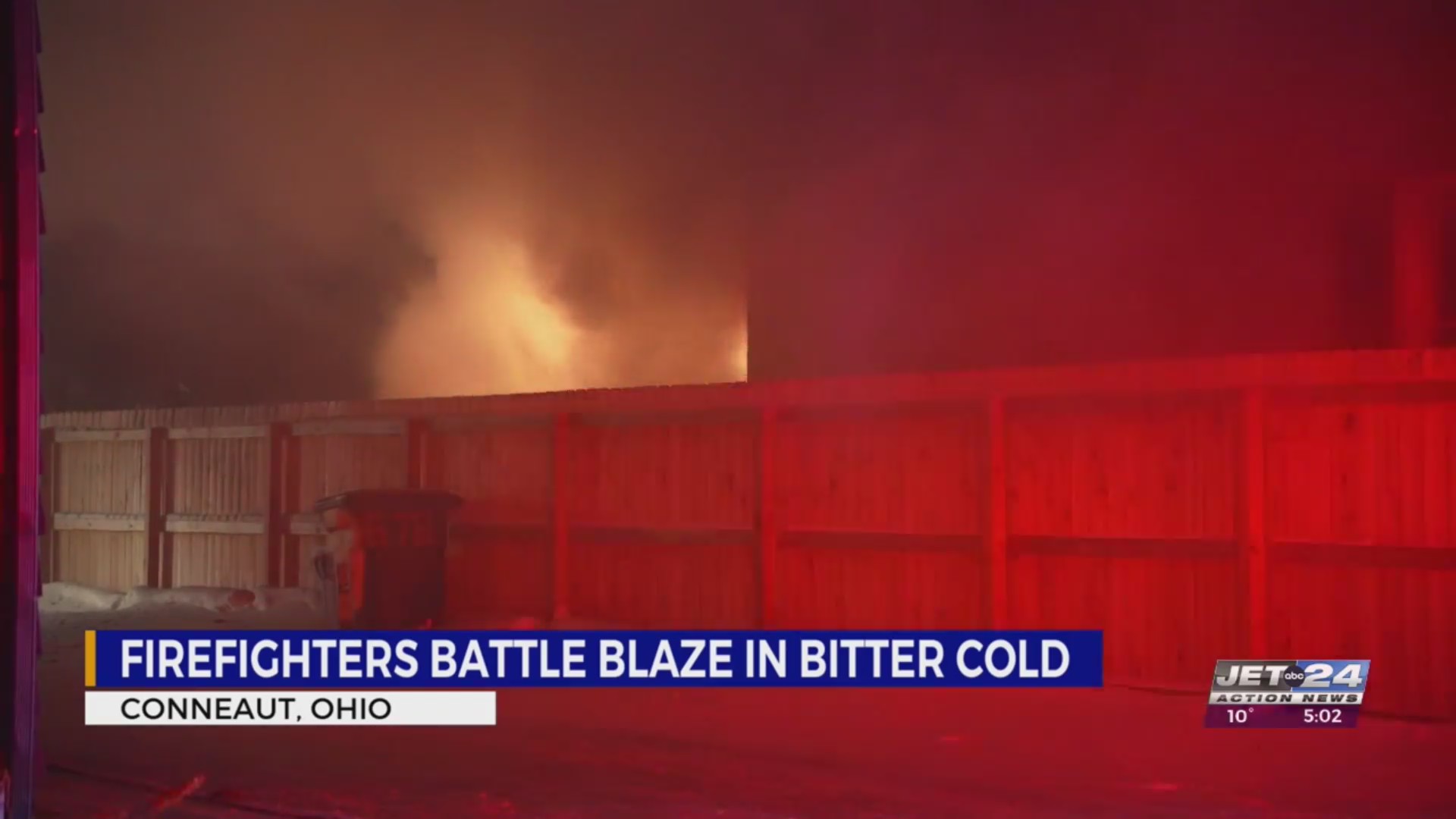 Multiple fire crews battle late-night structure fire in bitter cold ...