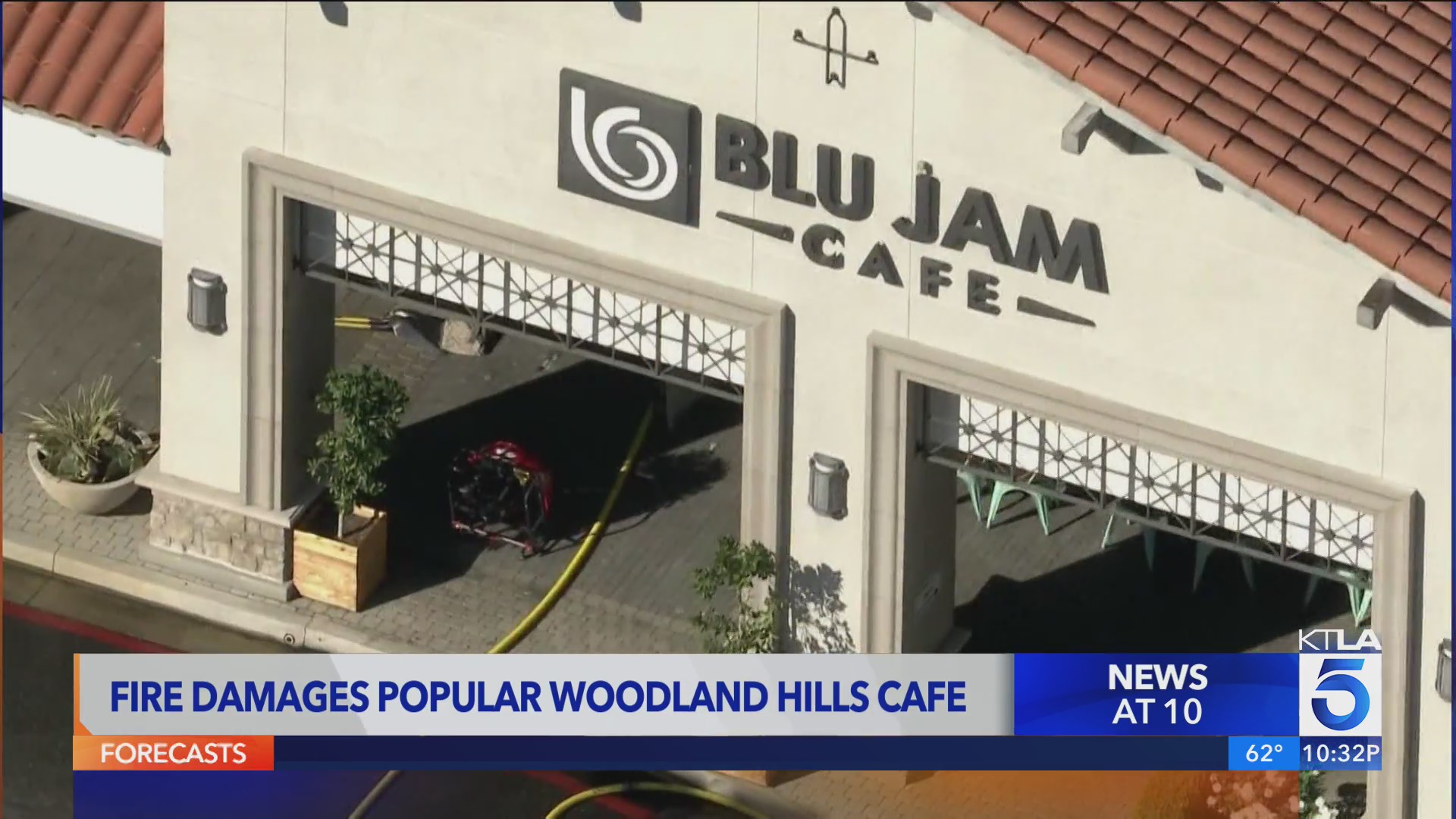 Blu Jam Cafe in Woodland Hills damaged by fire – KTLA