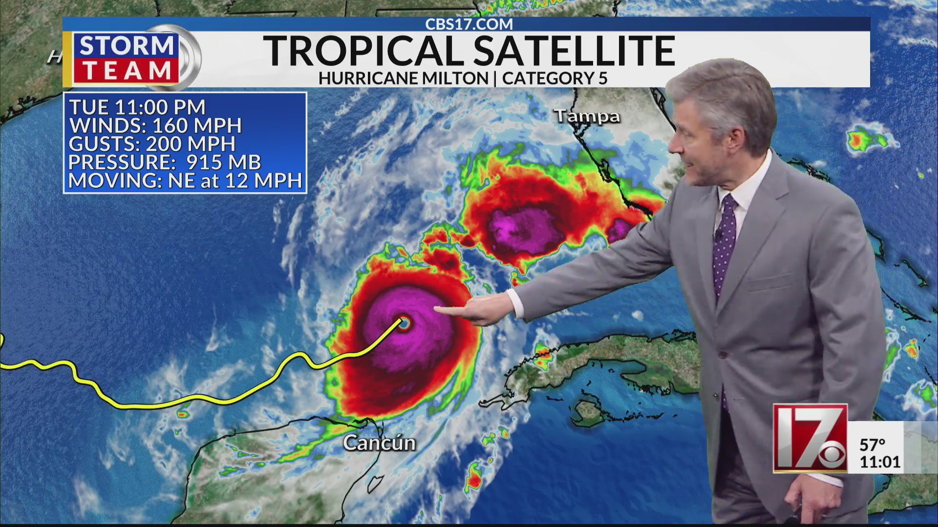 Hurricane Milton – 11 p.m. Tuesday update – CBS17.com