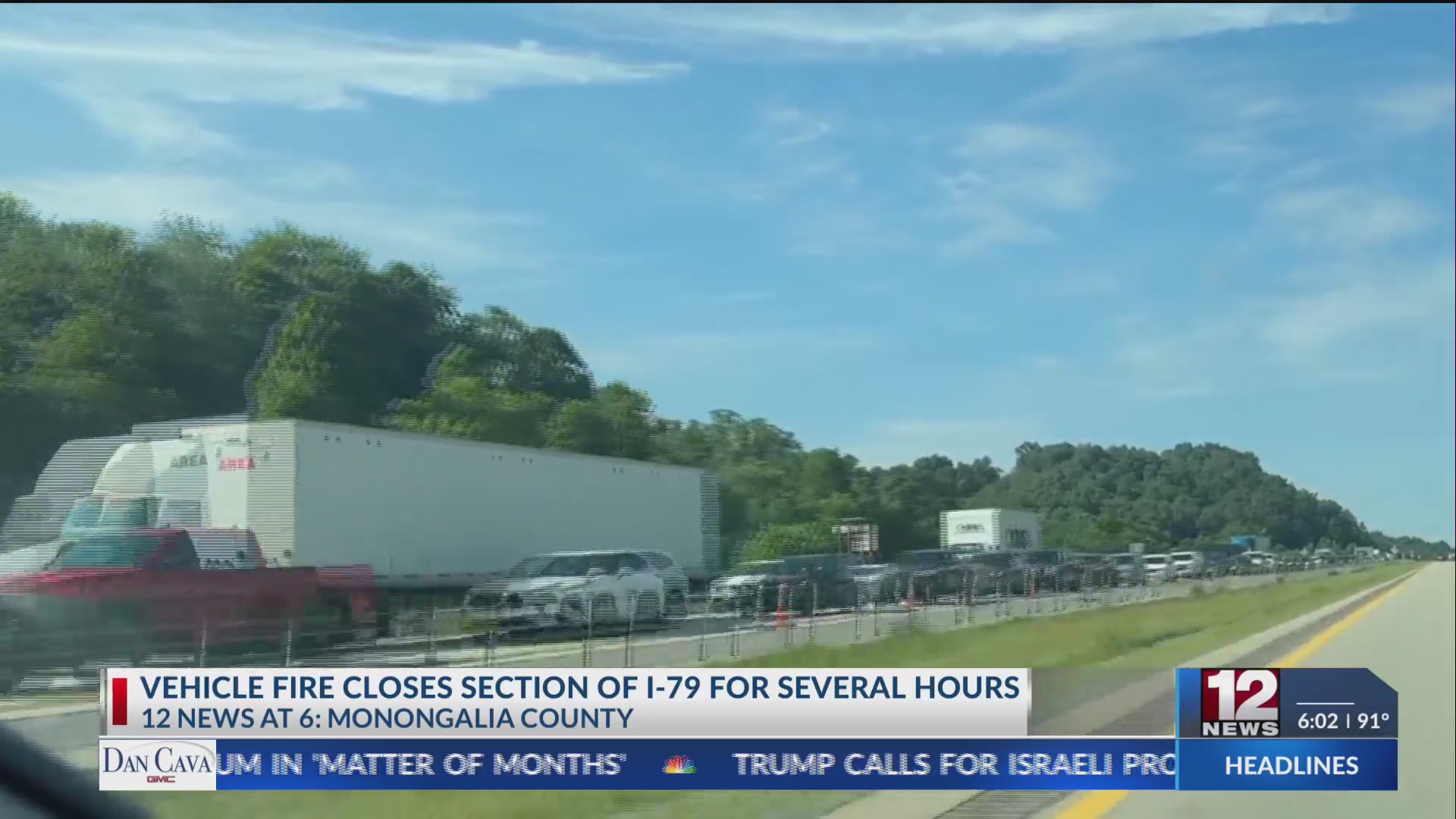 I-79 north will be closed until noon Tuesday after vehicle fire – WBOY.com