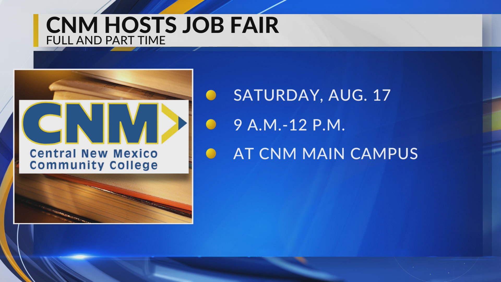 CNM looks to staff many fields at instructor job fair – KRQE NEWS 13 ...