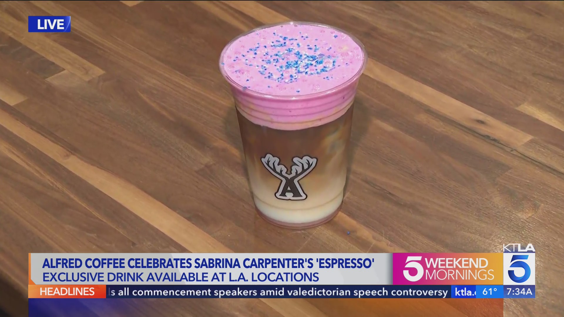 Alfred Coffee celebrates release of Sabrina Carpenter’s new single – KTLA