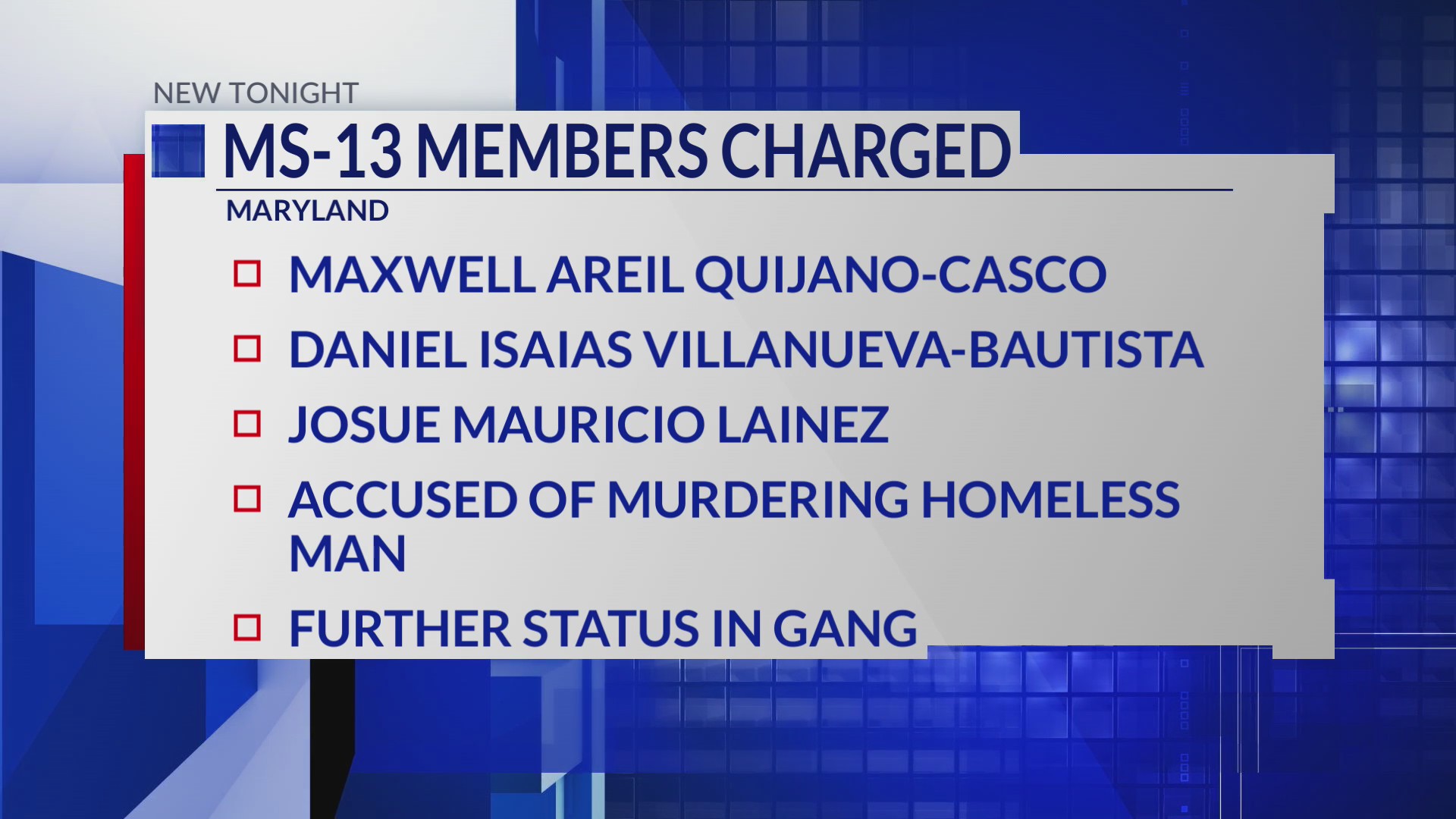 USAO: MS-13 members charged with RICO conspiracy for murder of homeless ...