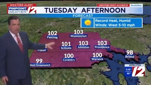 Pinpoint Weather 12 Forecast 6/23/25 Record Heat Tuesday – WPRI.com