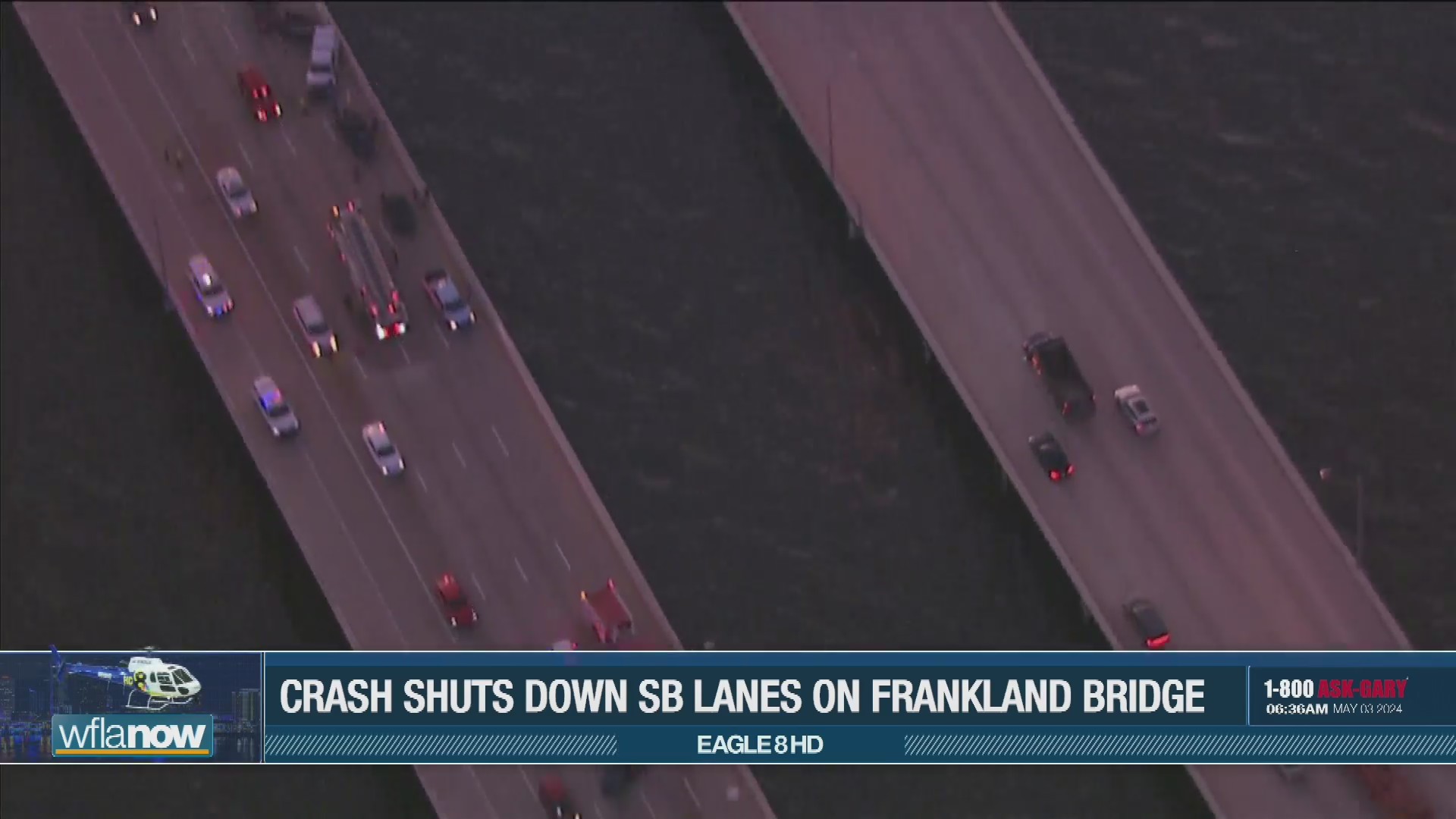 Crash shuts down I-275 southbound lanes on Howard Frankland Bridge – WFLA
