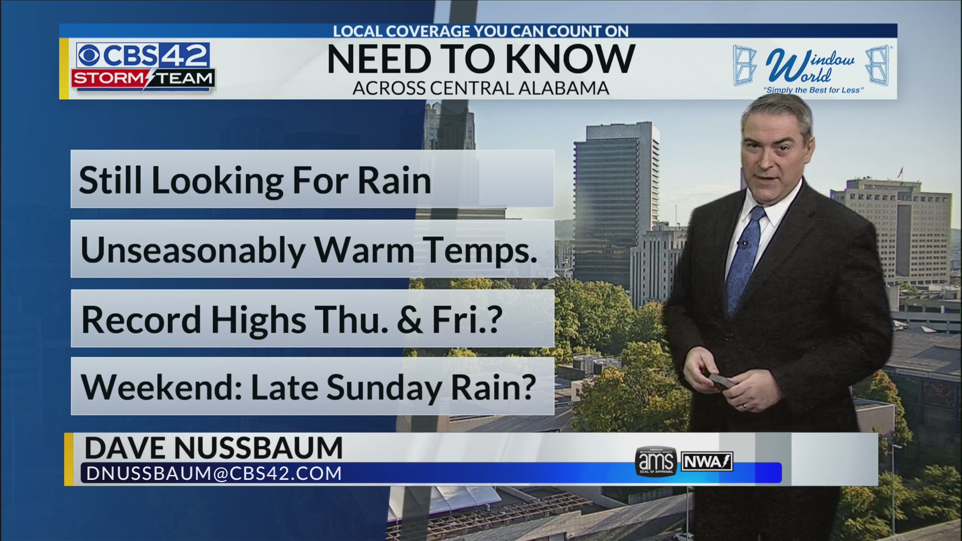 October 22nd CBS 42 News at 4 pm Weather Update – CBS 42