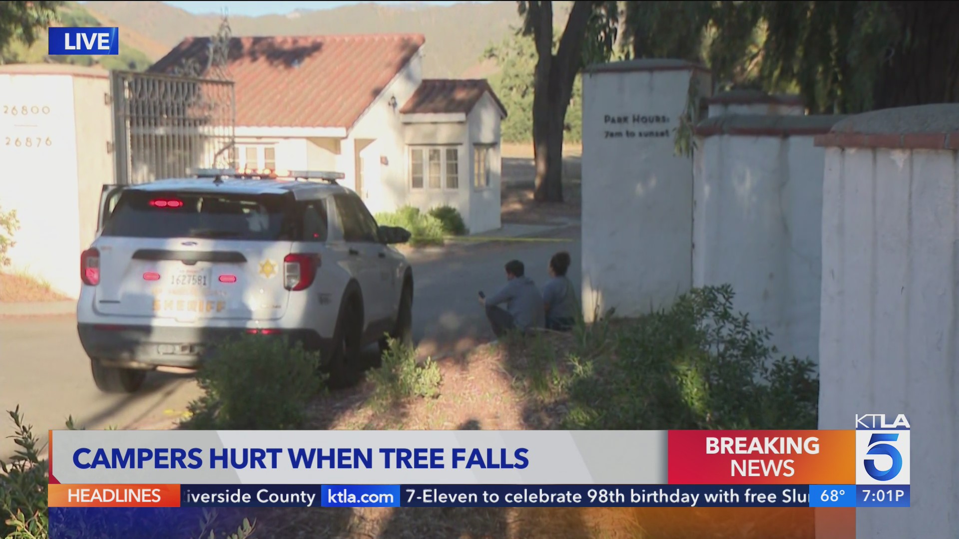 Child killed, several injured after tree falls in Calabasas – KTLA