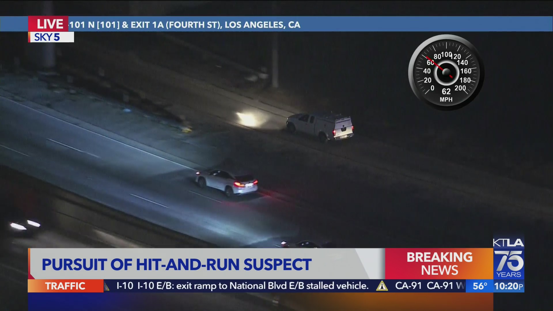 CHP takes hit-and-run suspect, 4 passengers into custody after pursuit – KTLA