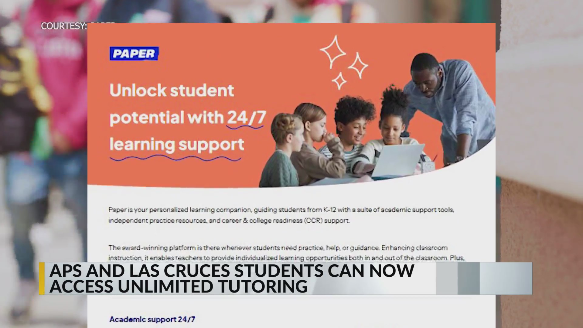 APS’s ‘Paper’ tutoring program enters second year – KRQE NEWS 13 ...