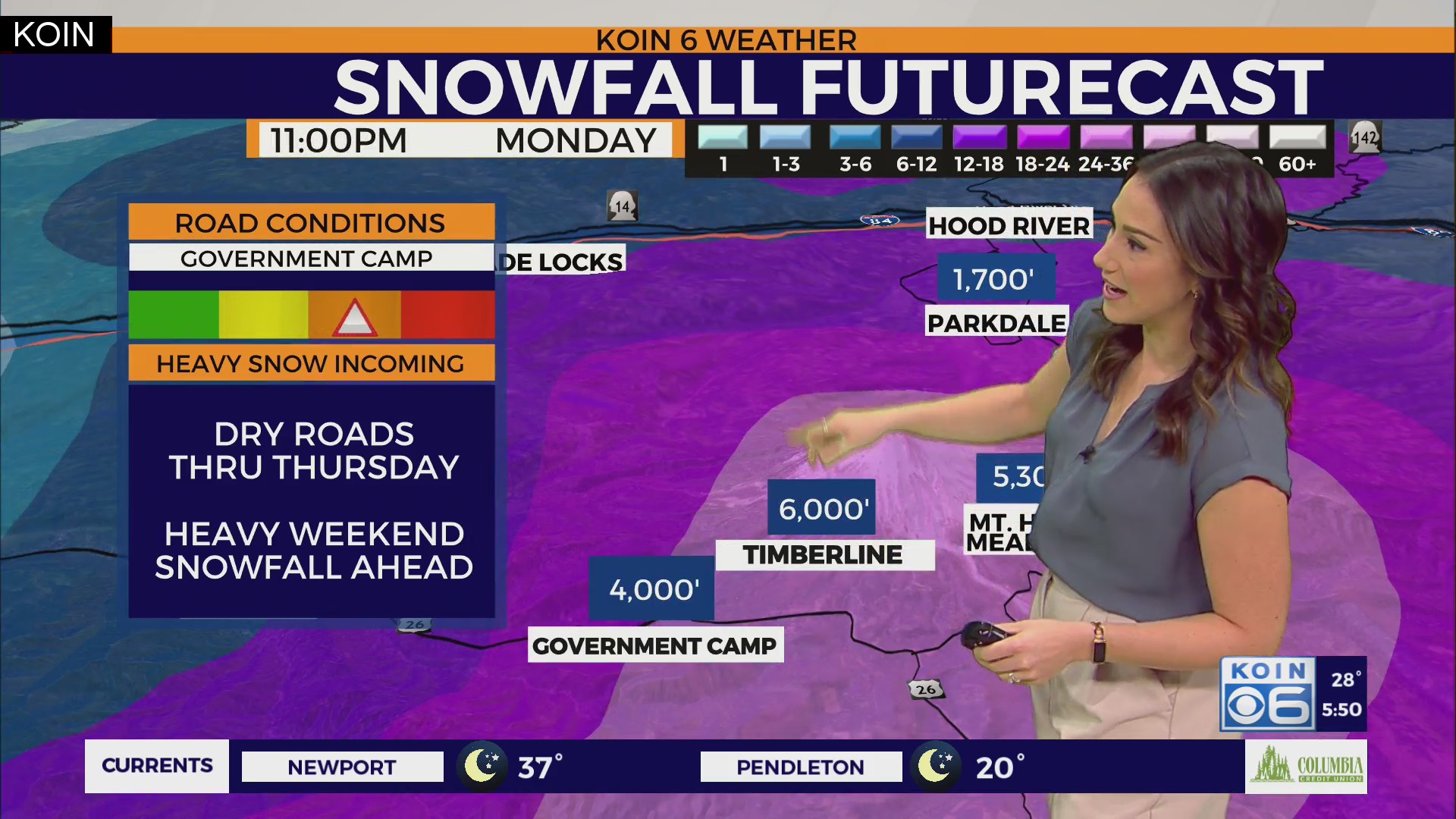 Weather Forecast: Rain and hints of snowfall in Portland coming – KOIN.com
