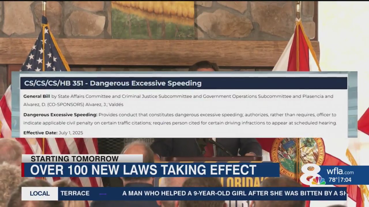 100+ new Florida laws take effect July 1 – WFLA