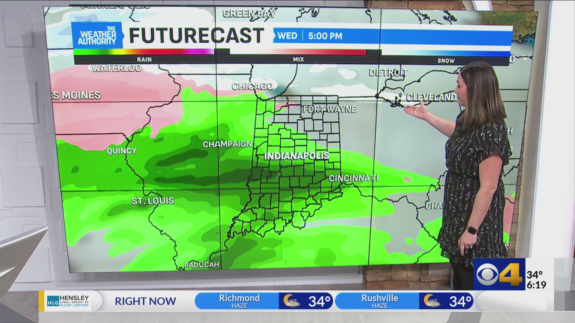 Bright and cooler flow of air today; another system brings rain, wintry mix Wednesday – WTTV ...