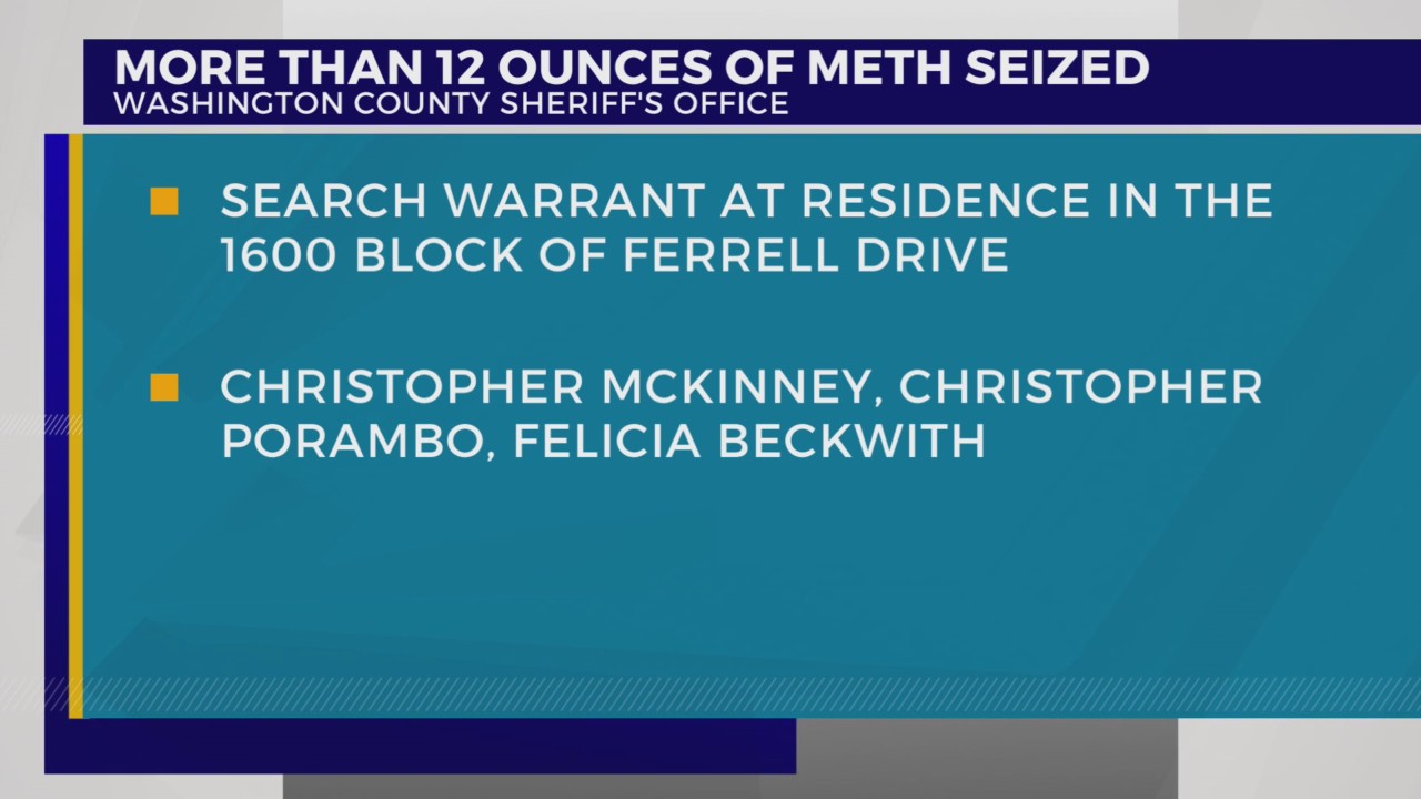 WCSO: More than 12 ounces of meth seized, trio charged – WJHL | Tri ...
