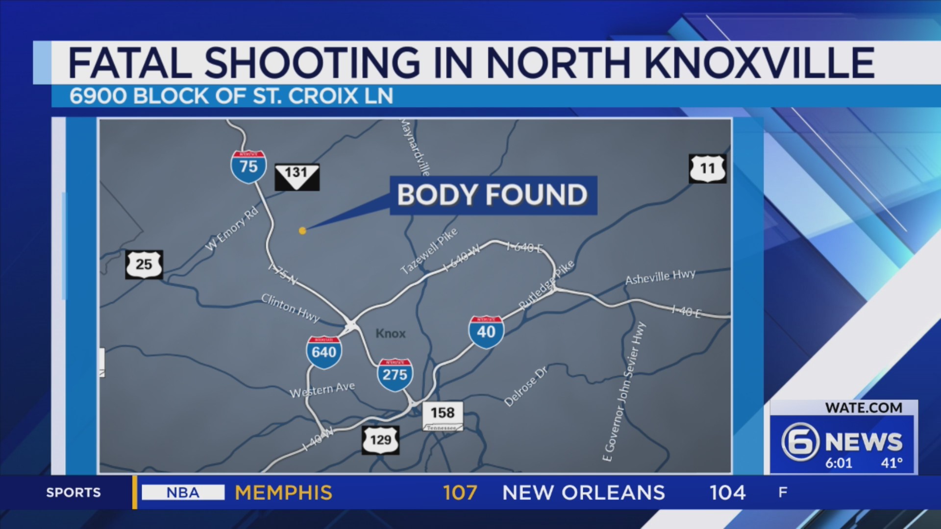 One dead after possible shooting, Knox County Sheriff’s Office said – WATE 6 On Your Side