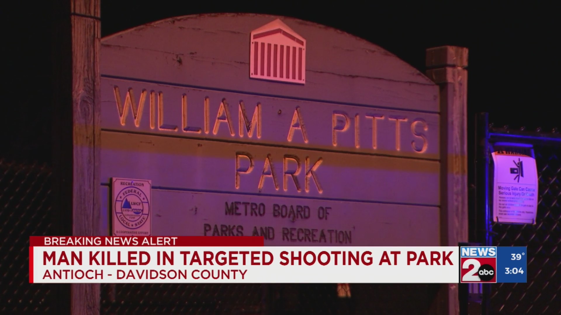 Man killed in targeted shooting at William A. Pitts Park – WKRN News 2