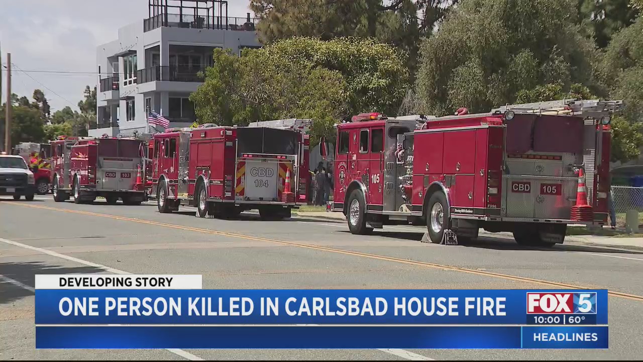 One person killed in house fire in Carlsbad Saturday – FOX 5 San Diego ...