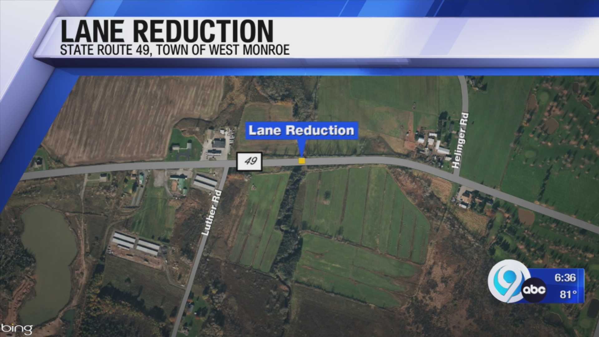 Lane reduction on State Route 49 to begin Monday – WSYR
