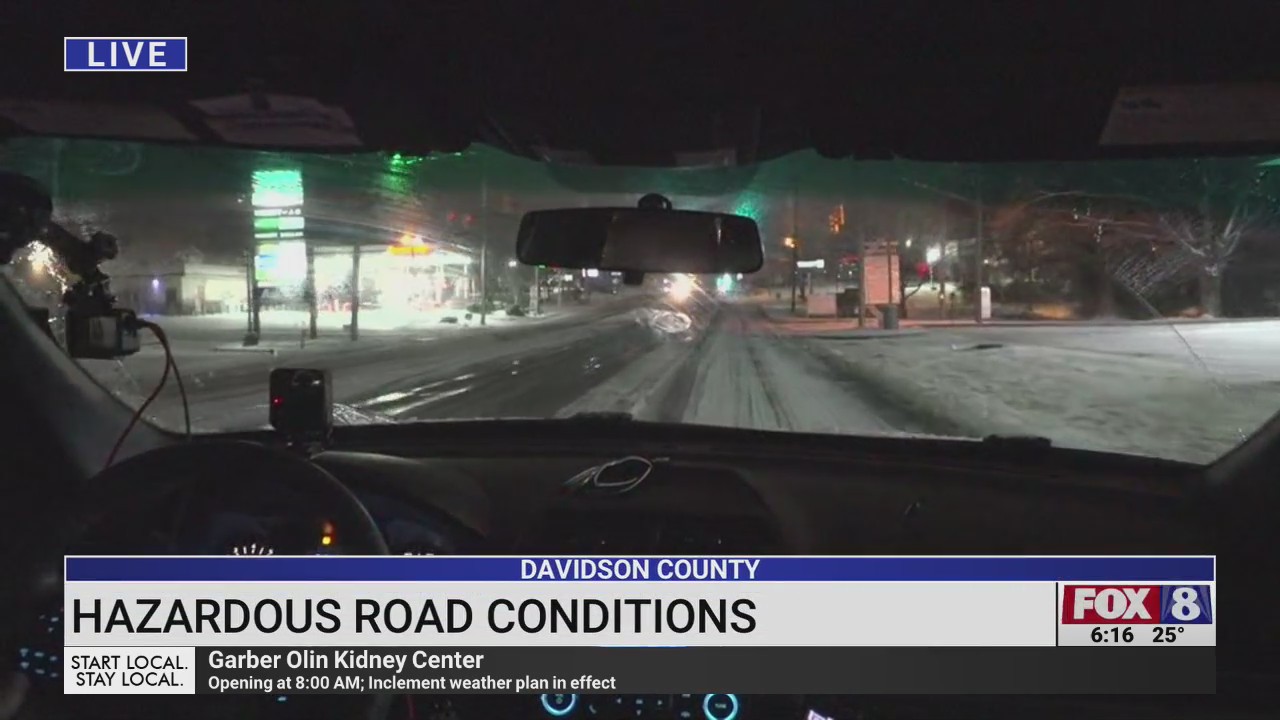 Hazardous road conditions in Davidson County – FOX8 WGHP