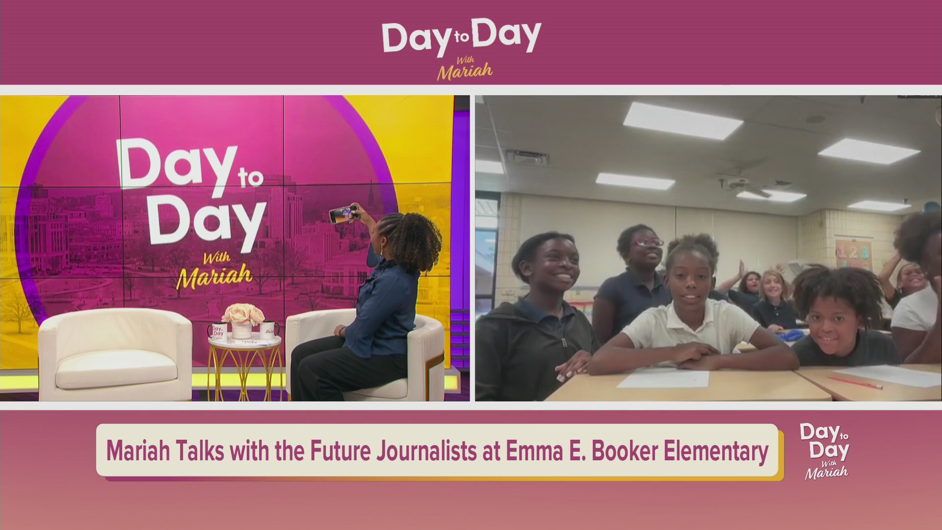 Mariah Talks with the Future Journalists at Emma E. Booker Elementary ...