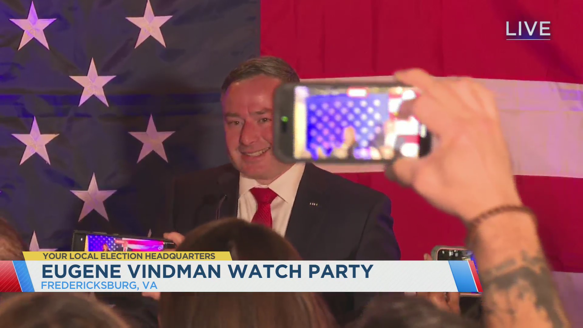 Eugene Vindman gives victory speech during watch party in ...